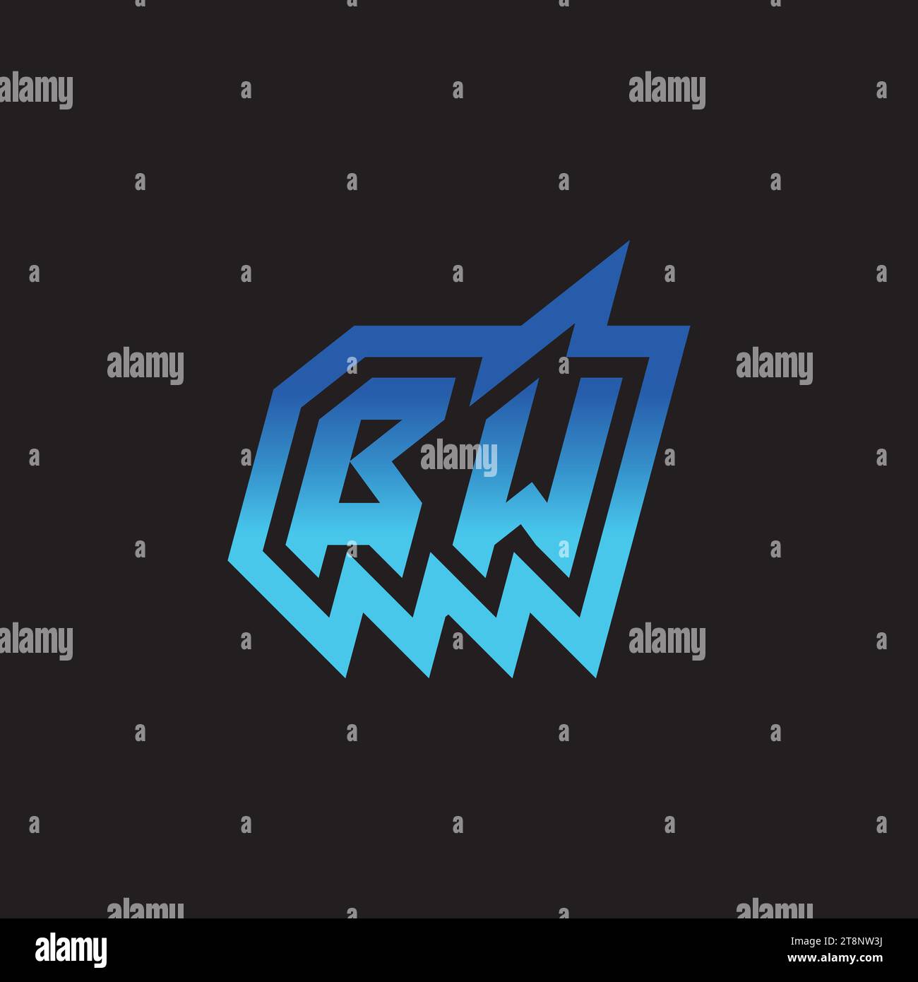BW initial inspiration logo design esport and gaming clan ideas Stock ...