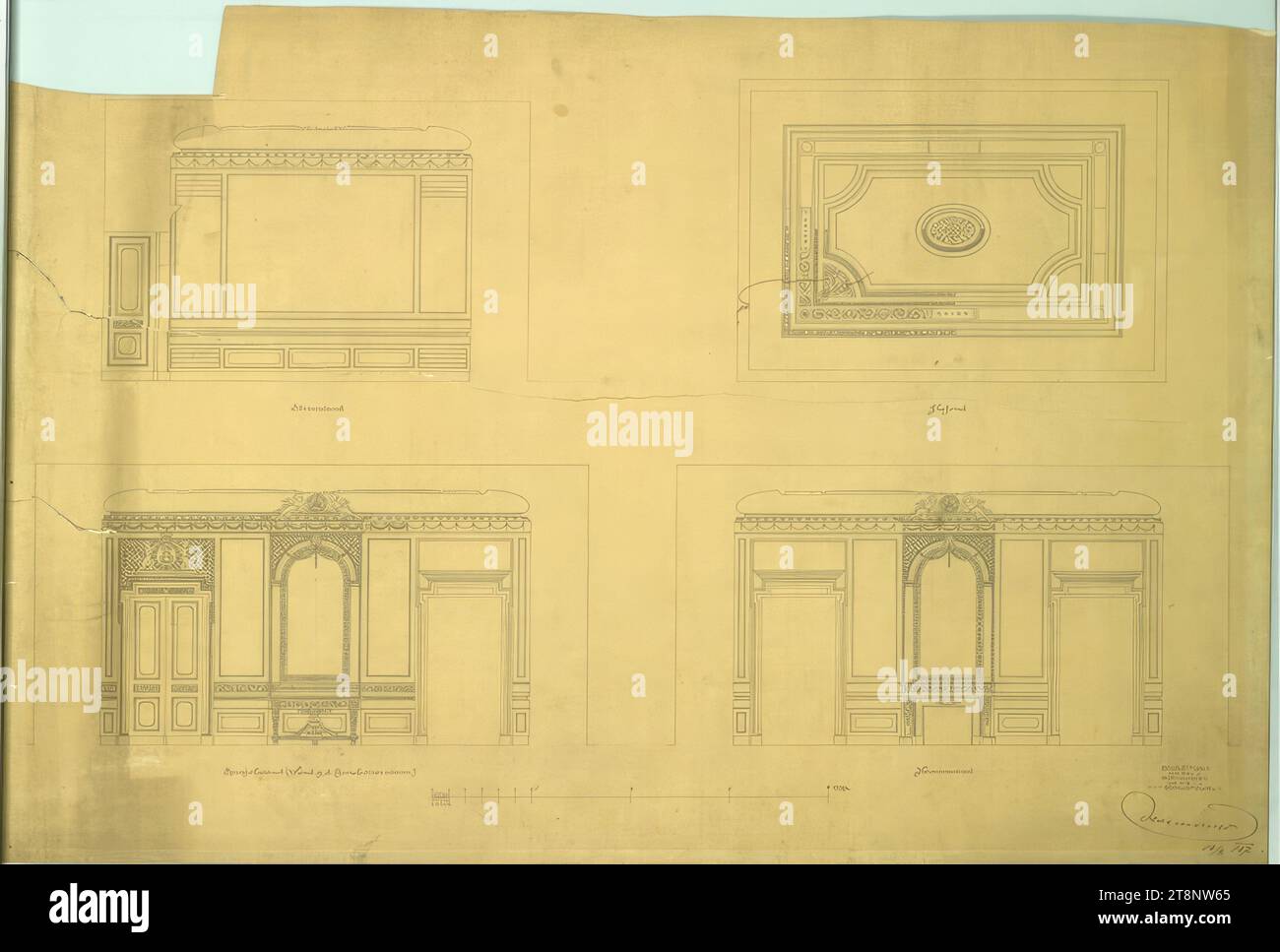 Vienna I, Burgtheater, salon to the proscenium boxes, wall development ...
