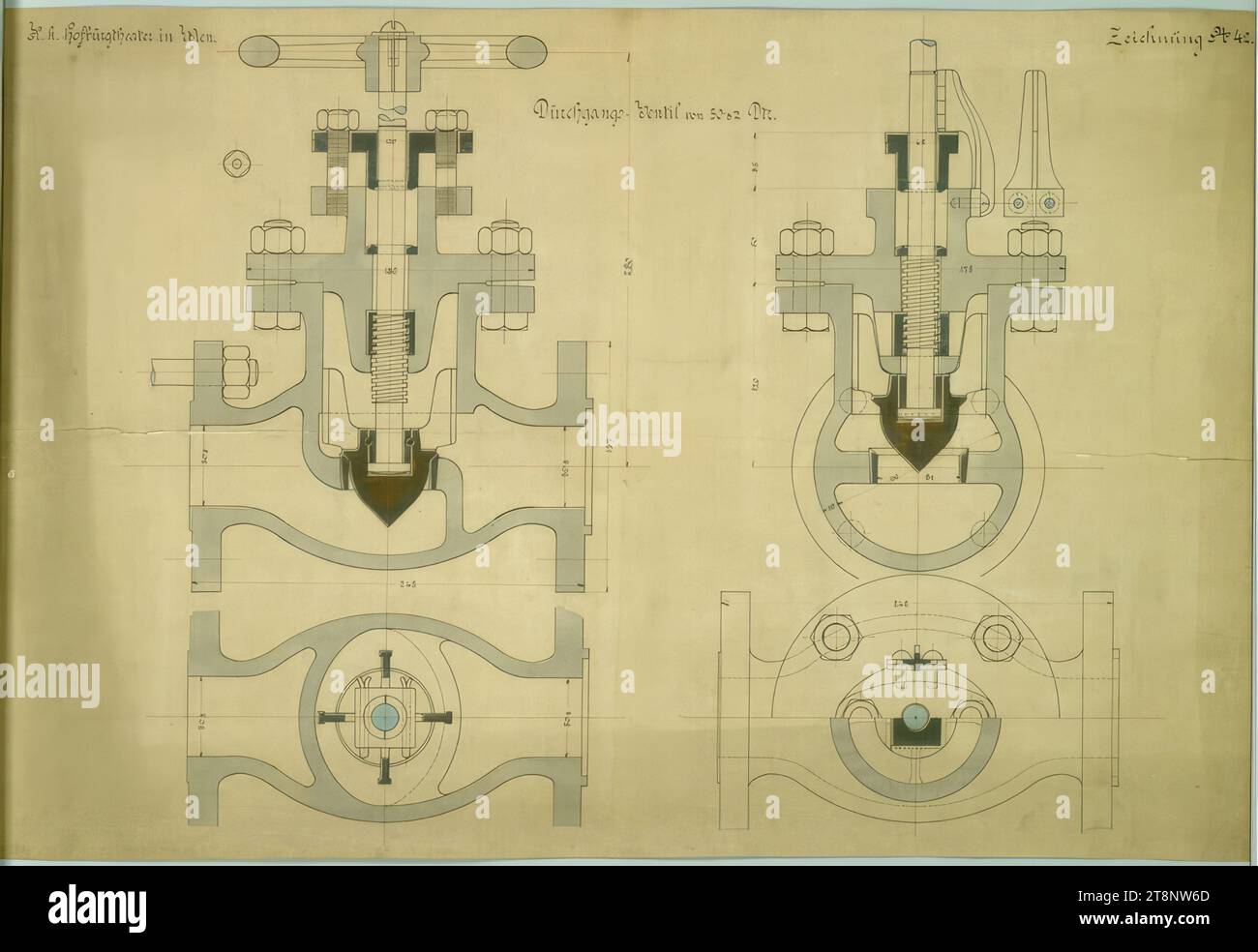 Vienna I, Burgtheater, valve construction, ground plans and sections ...