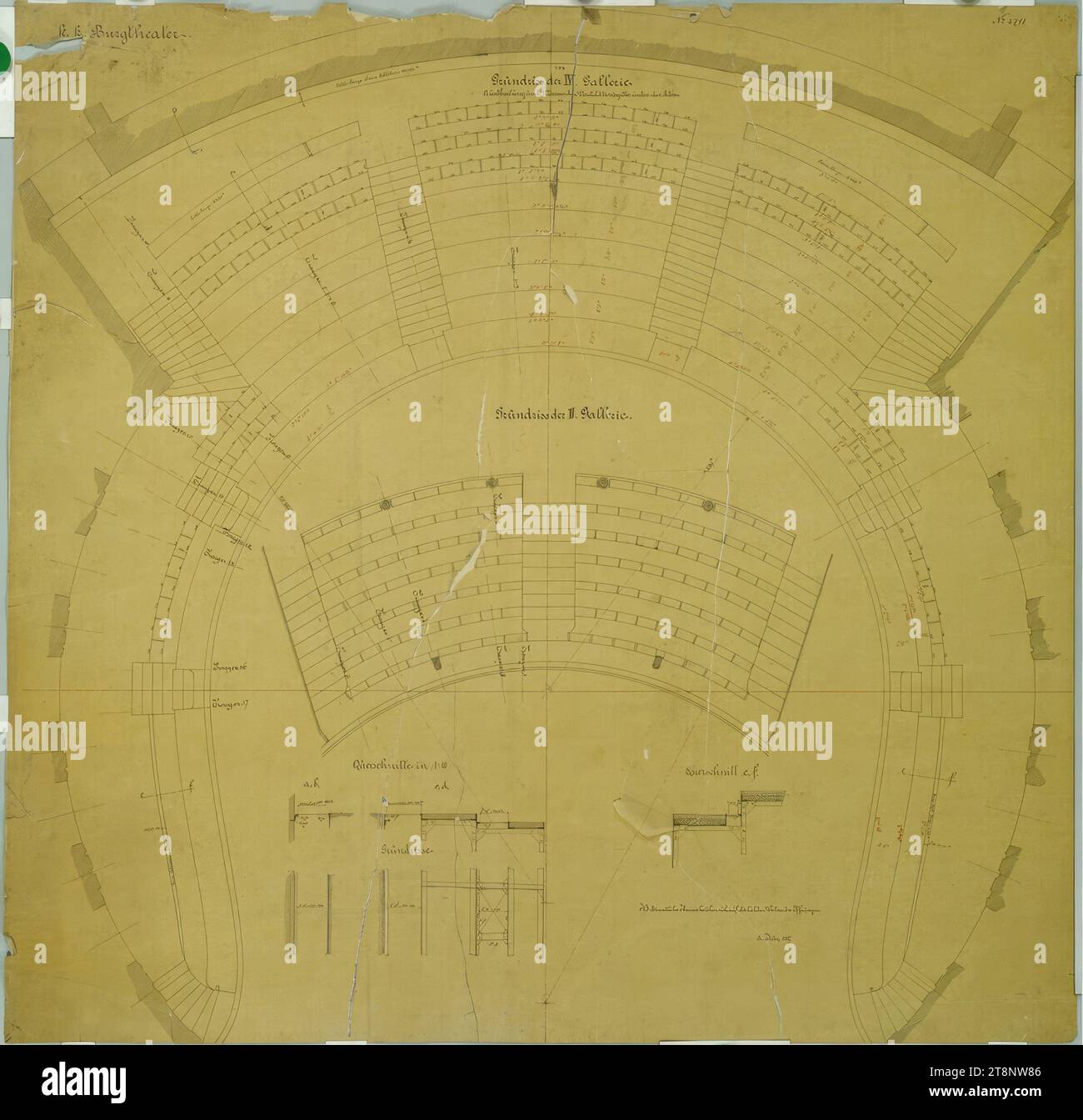 Vienna I, Burgtheater, auditorium, 3rd and 4th gallery, floor plans and ...