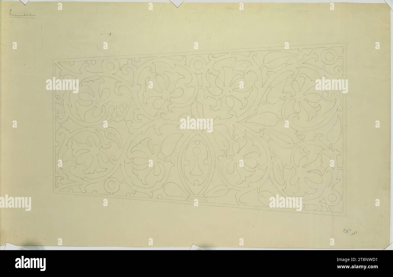 Study for a wrought iron fitting, elevation, Carl von Hasenauer (Vienna ...