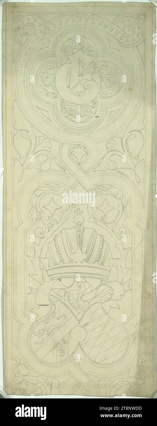 Study for a decoration with the letter 'E', with the coat of arms of ...