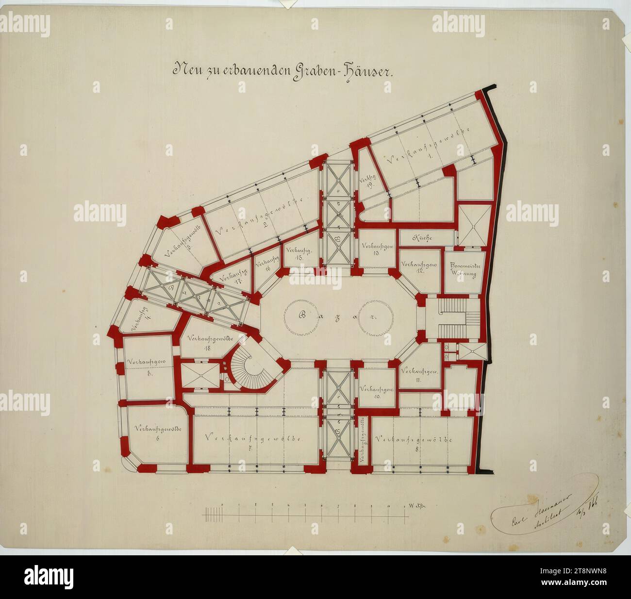 Vienna I, Graben lots 1, 2, 3 & 4, residential and commercial buildings ...