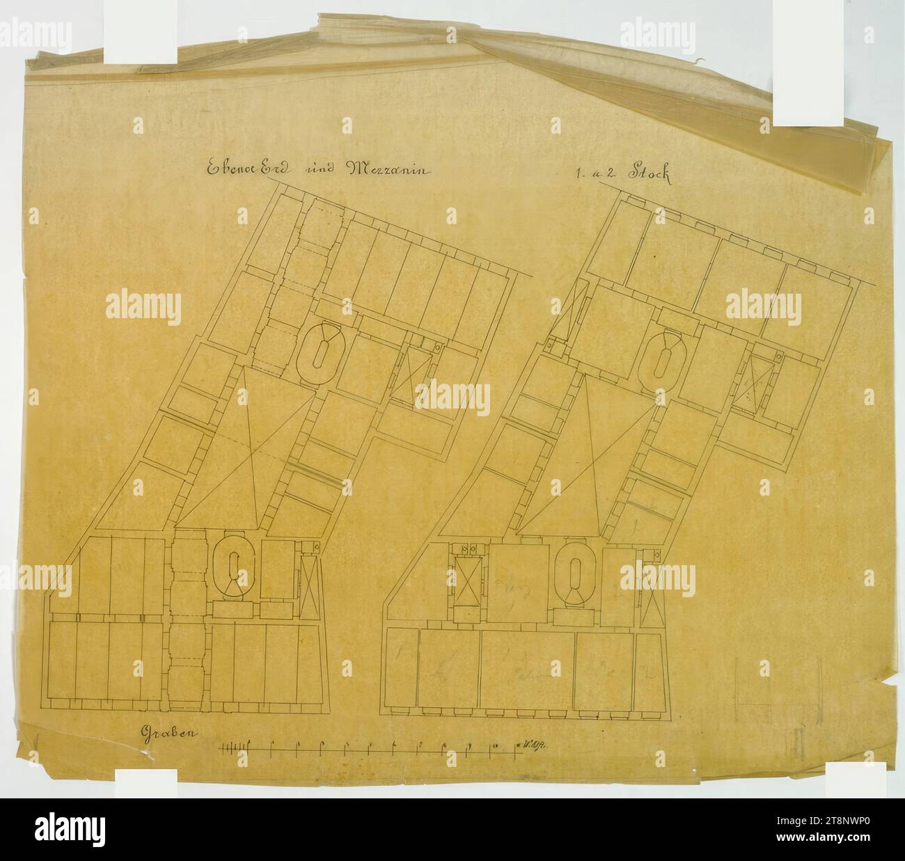 Vienna I, Graben 31, Azienda-Hof, draft II, ground floor, mezzanine ...