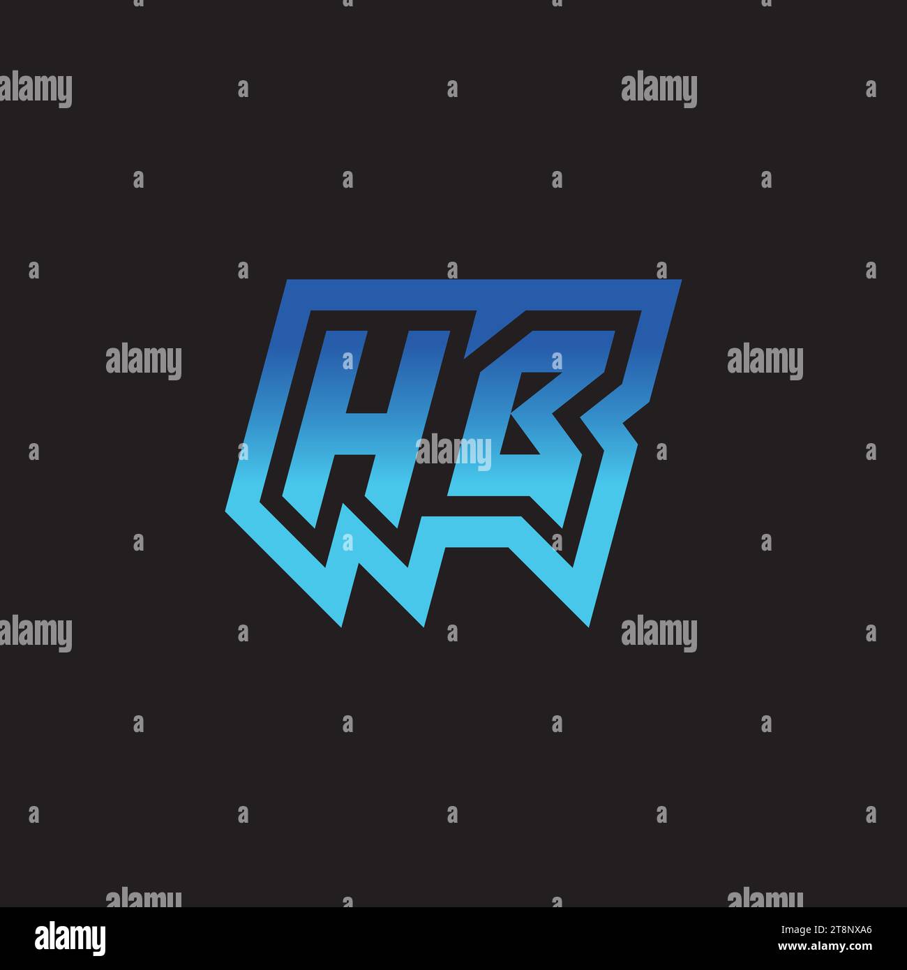 HB initial inspiration logo design esport and gaming clan ideas Stock ...
