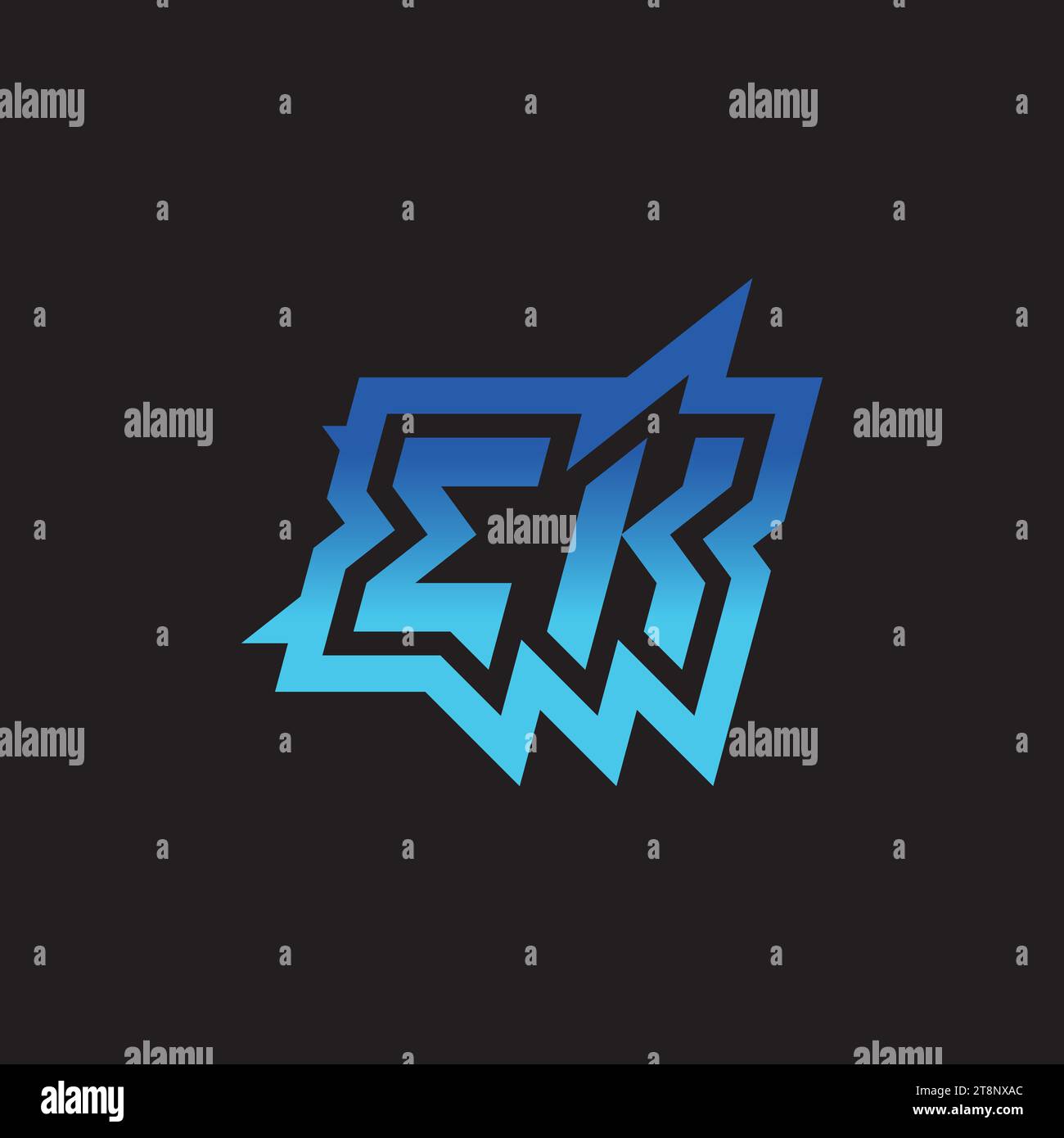 EK initial inspiration logo design esport and gaming clan ideas Stock ...