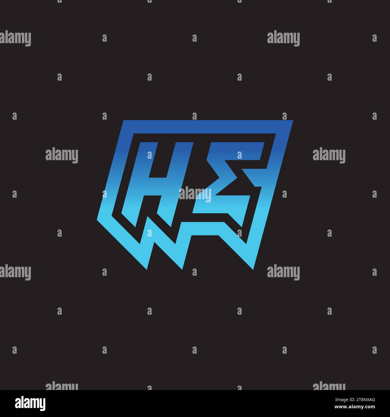 HE initial inspiration logo design esport and gaming clan ideas Stock ...