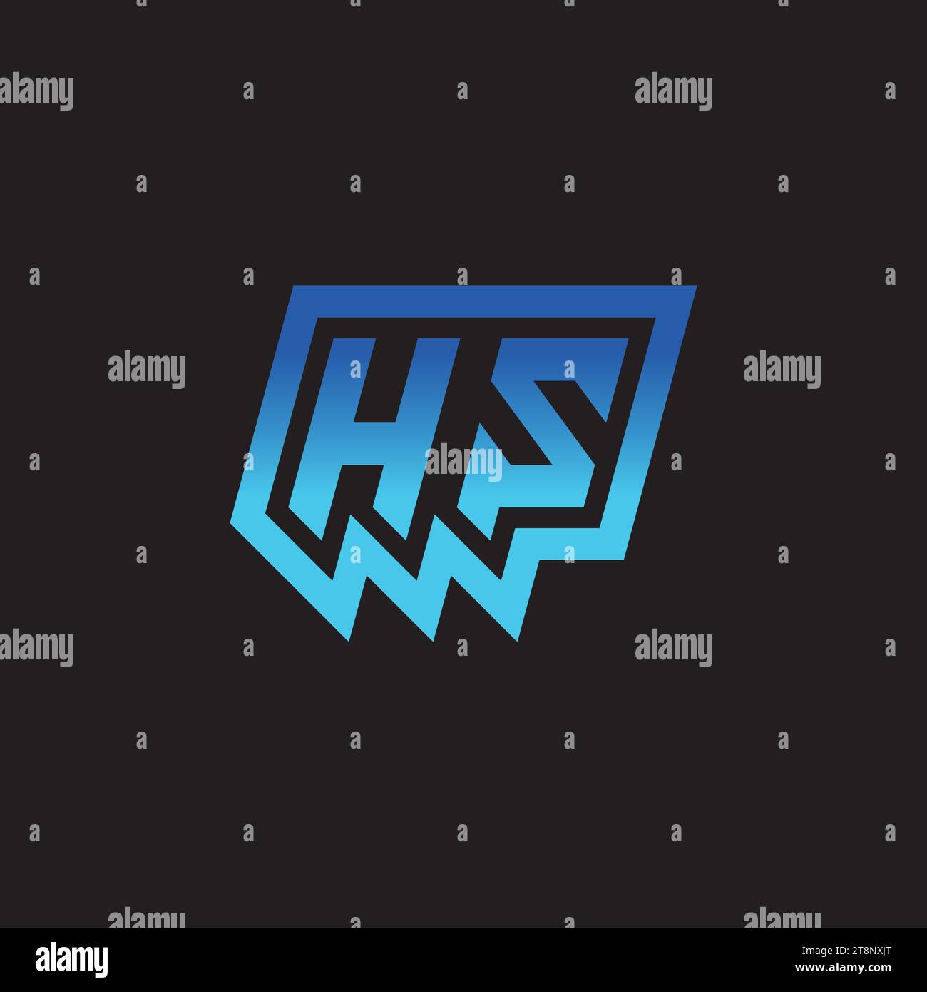 HS initial inspiration logo design esport and gaming clan ideas Stock ...