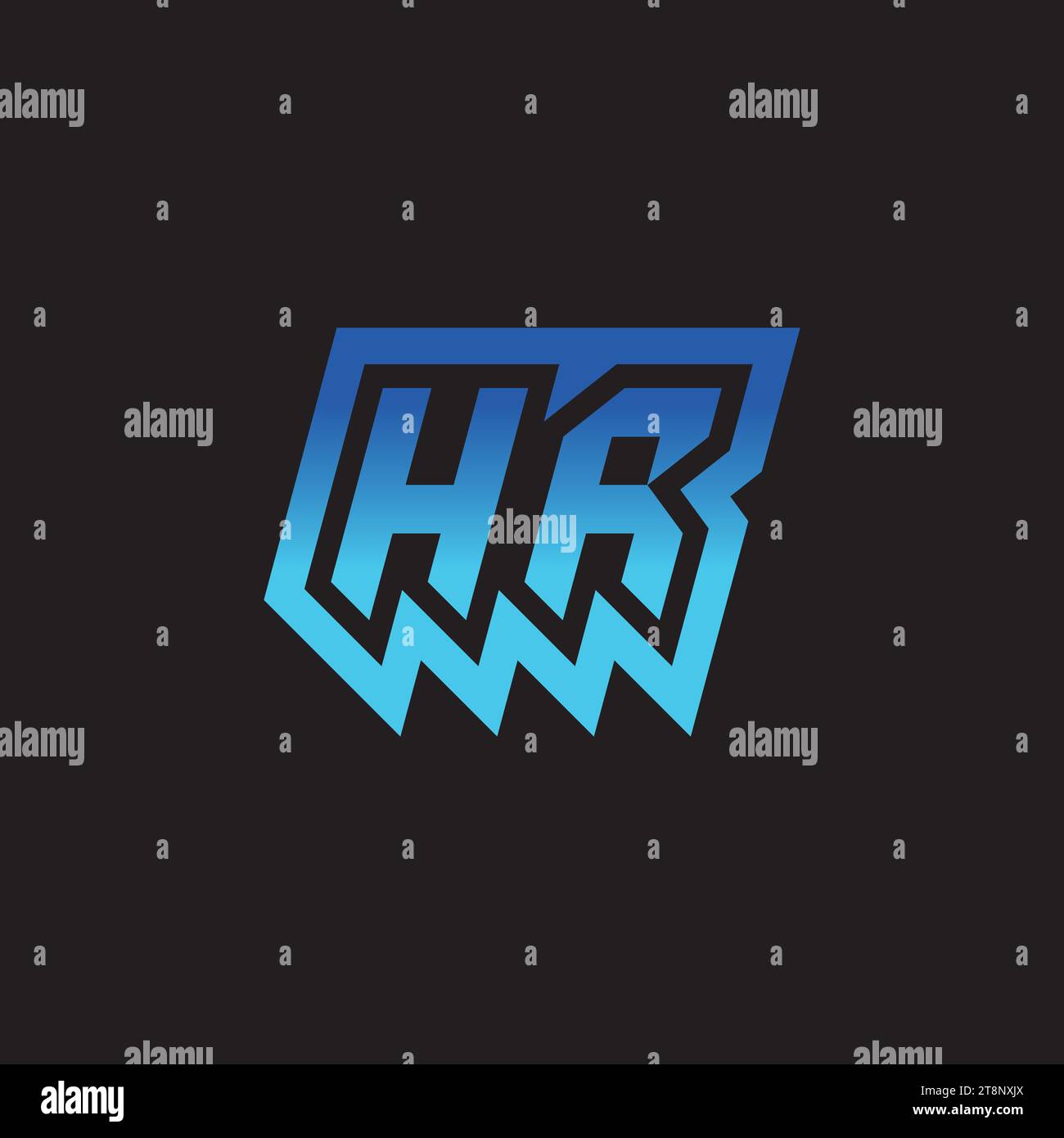HR initial inspiration logo design esport and gaming clan ideas Stock ...