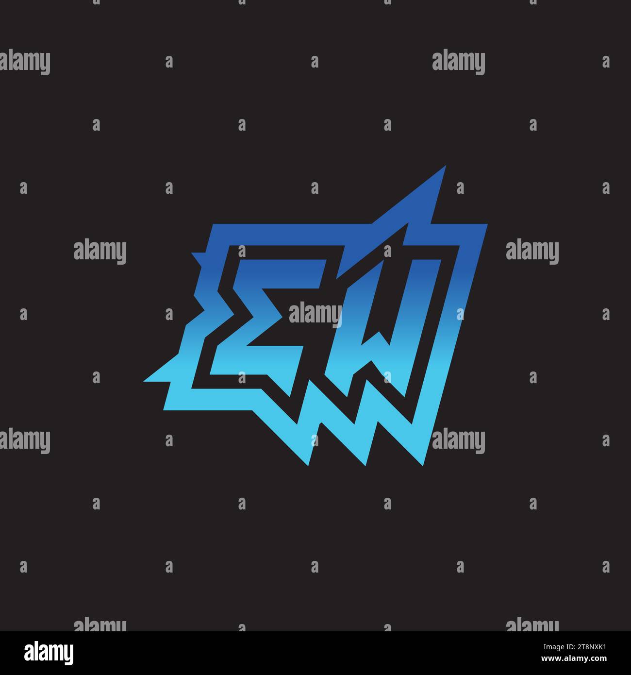 EW initial inspiration logo design esport and gaming clan ideas Stock ...