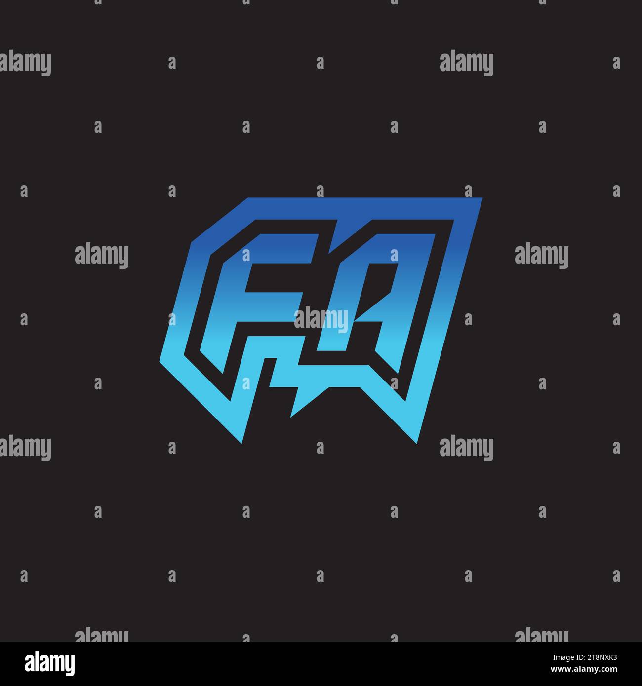 FA initial inspiration logo design esport and gaming clan ideas Stock ...