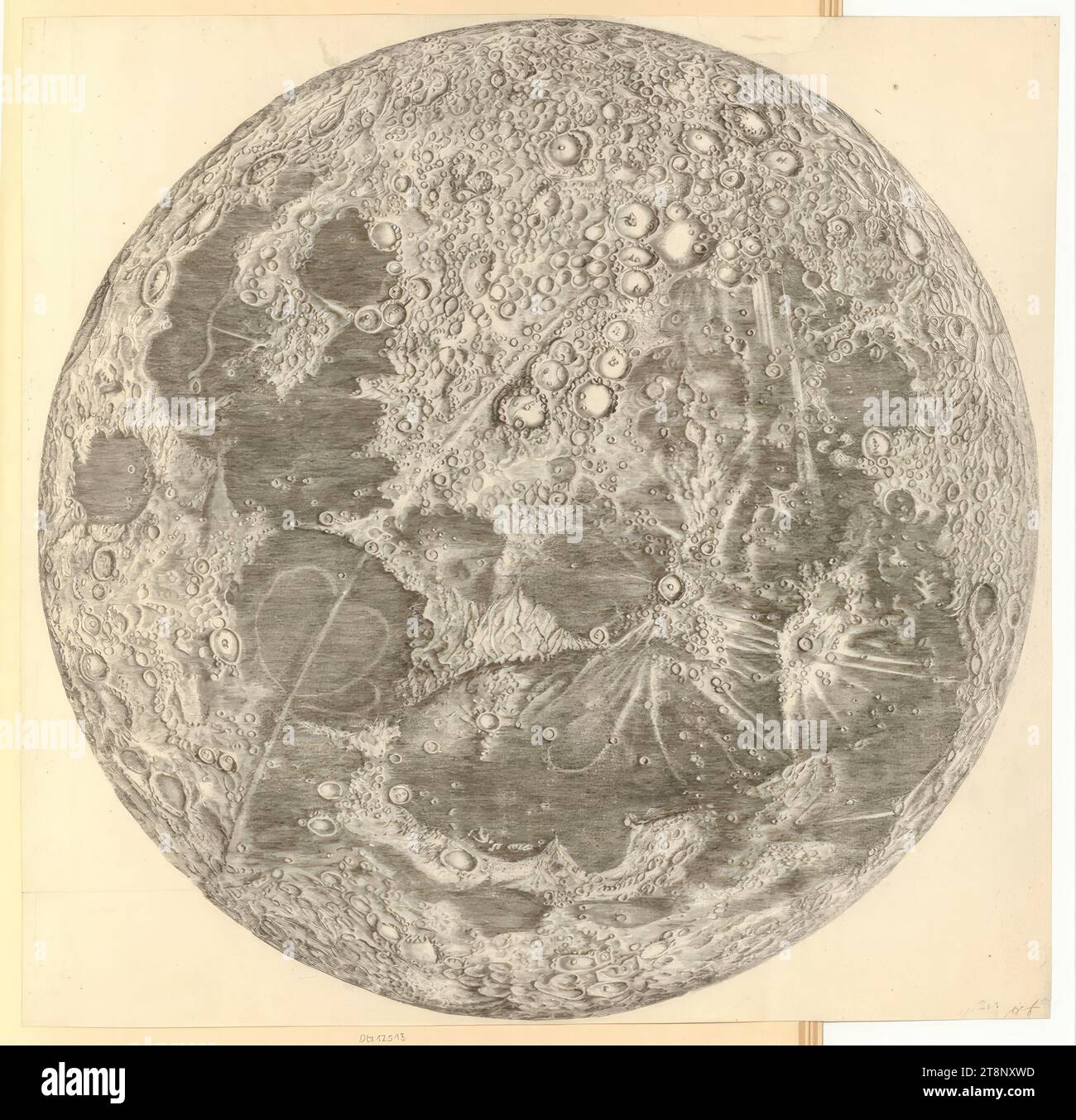 Moon map by Giovanni Domenico Cassini, before 1679, print, copper ...