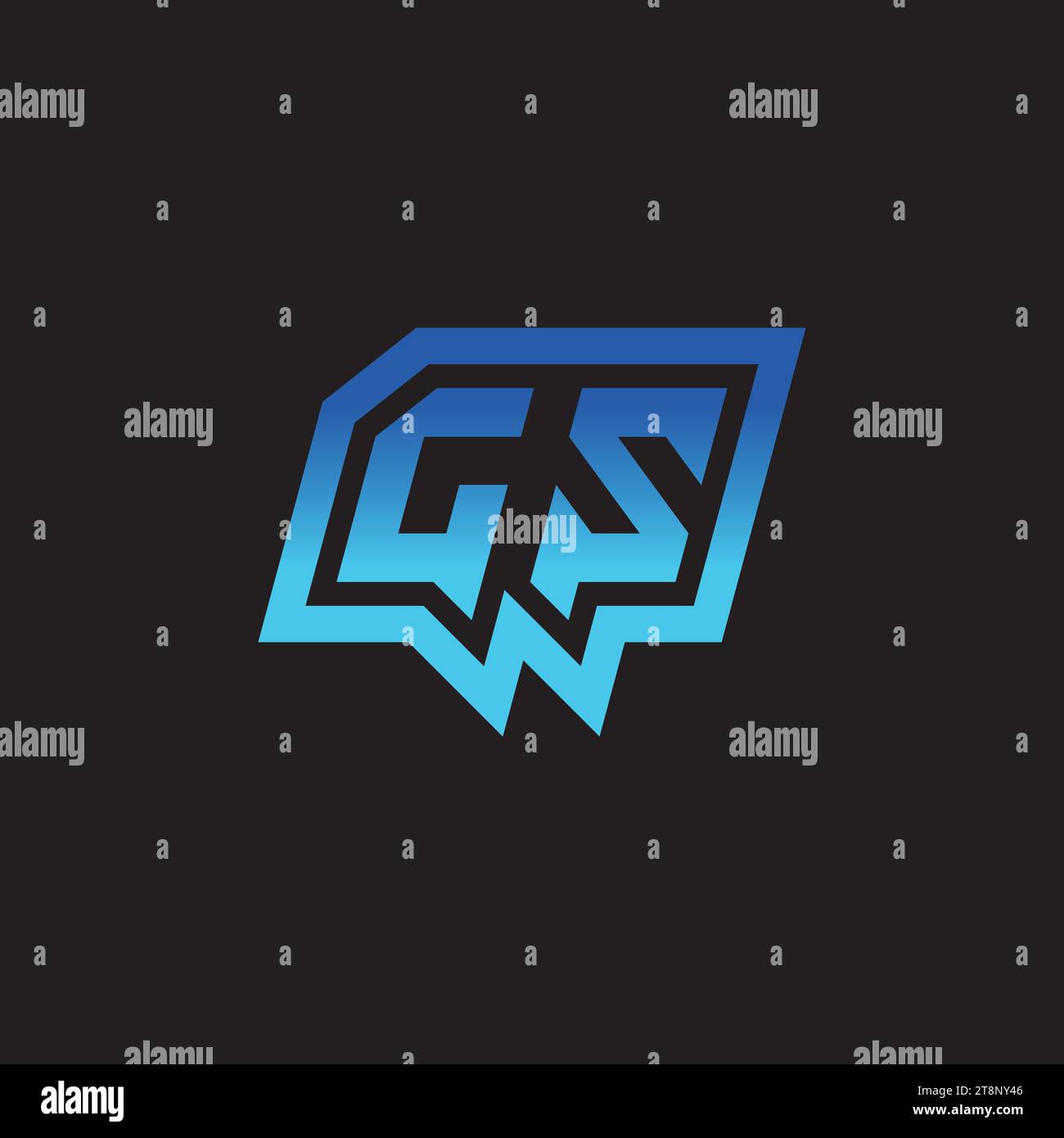 GS initial inspiration logo design esport and gaming clan ideas Stock ...