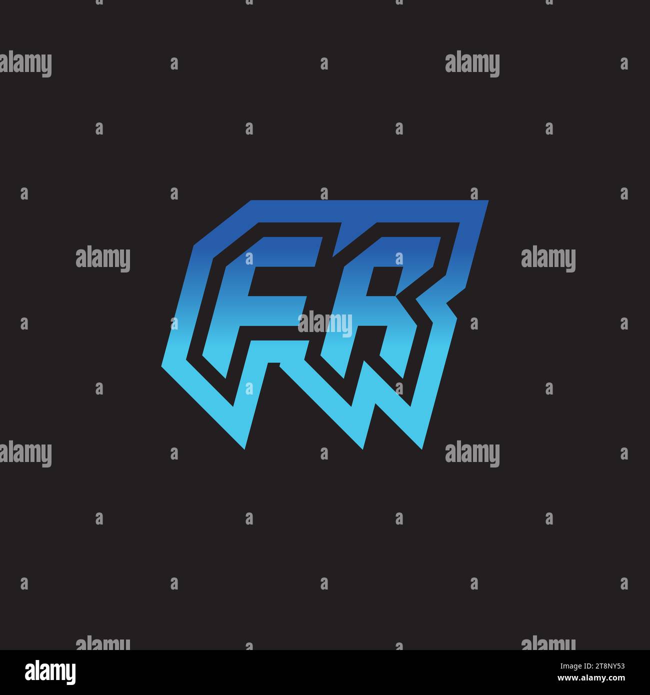 FR initial inspiration logo design esport and gaming clan ideas Stock ...