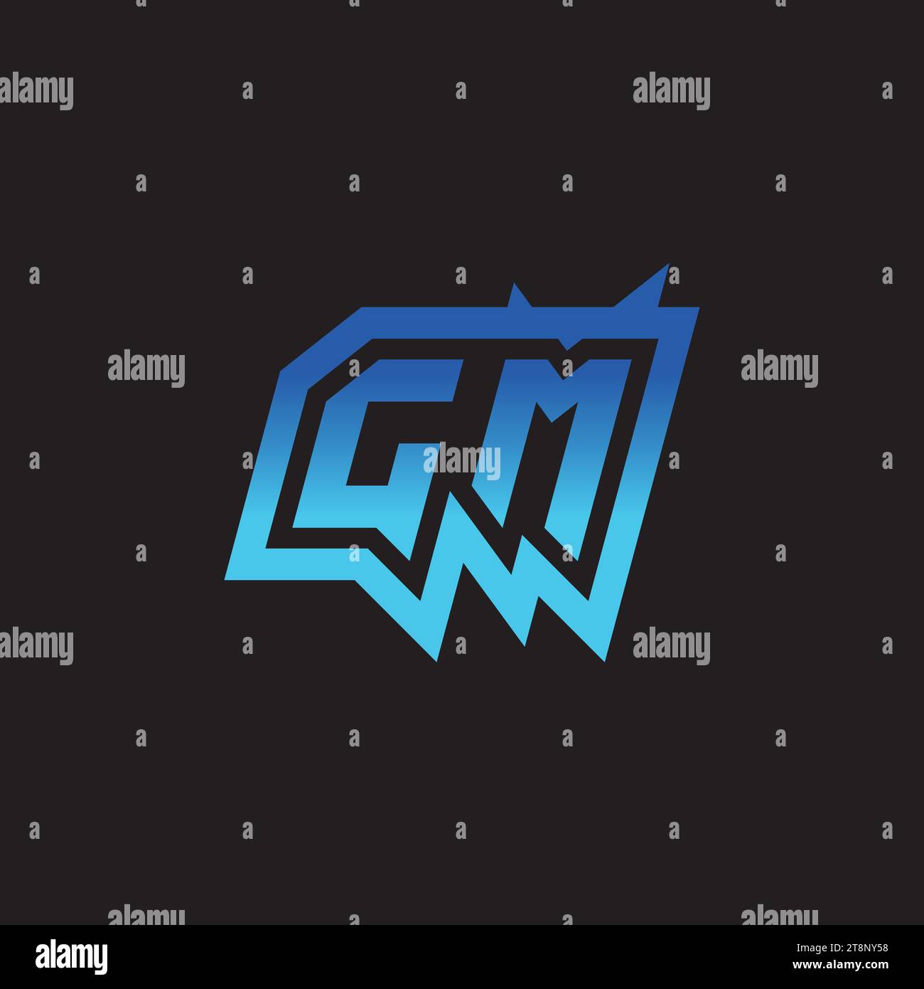 GM initial inspiration logo design esport and gaming clan ideas Stock ...