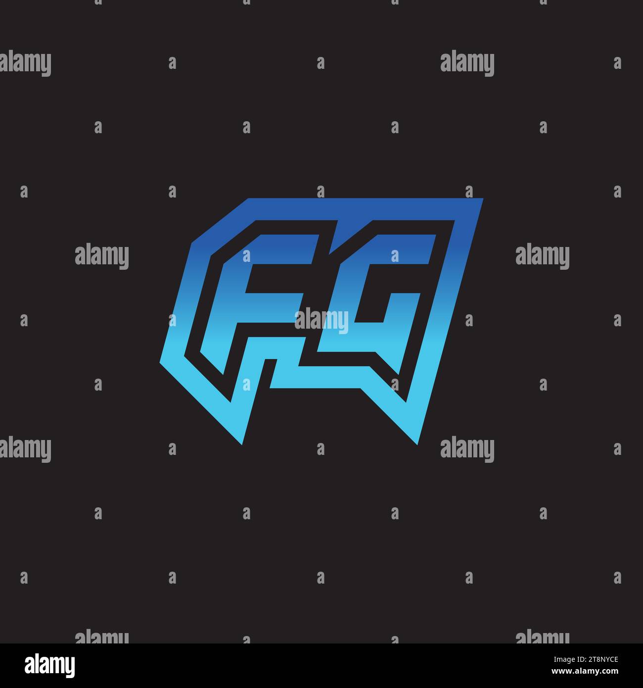 FG initial inspiration logo design esport and gaming clan ideas Stock ...