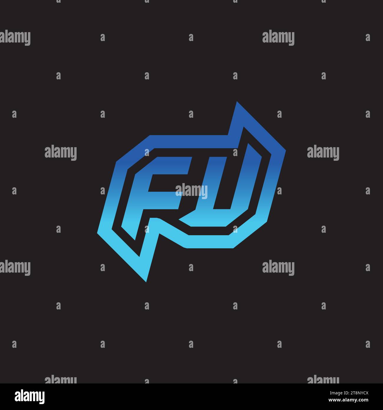 FU initial inspiration logo design esport and gaming clan ideas Stock ...