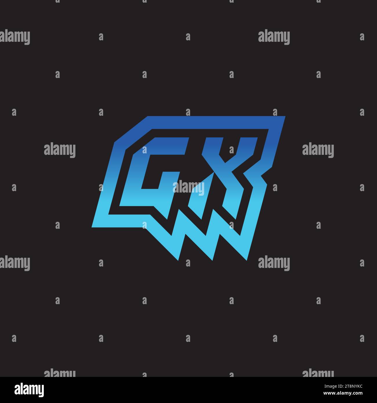 GX initial inspiration logo design esport and gaming clan ideas Stock ...