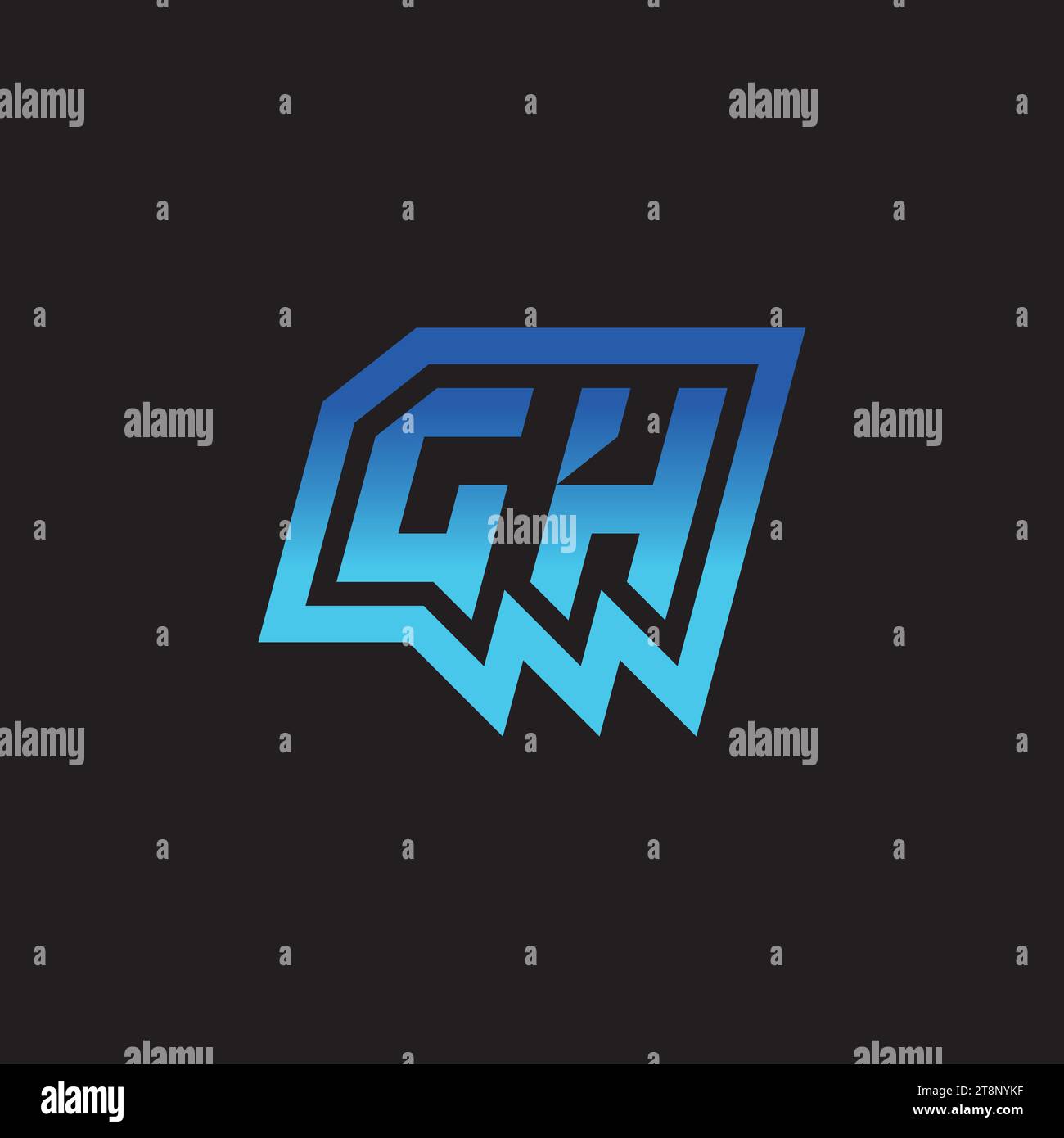 GH initial inspiration logo design esport and gaming clan ideas Stock ...