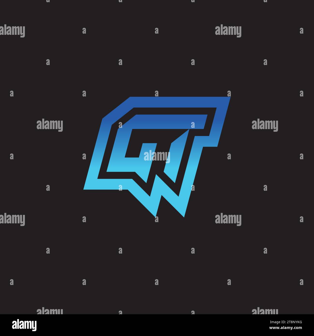 GT initial inspiration logo design esport and gaming clan ideas Stock ...