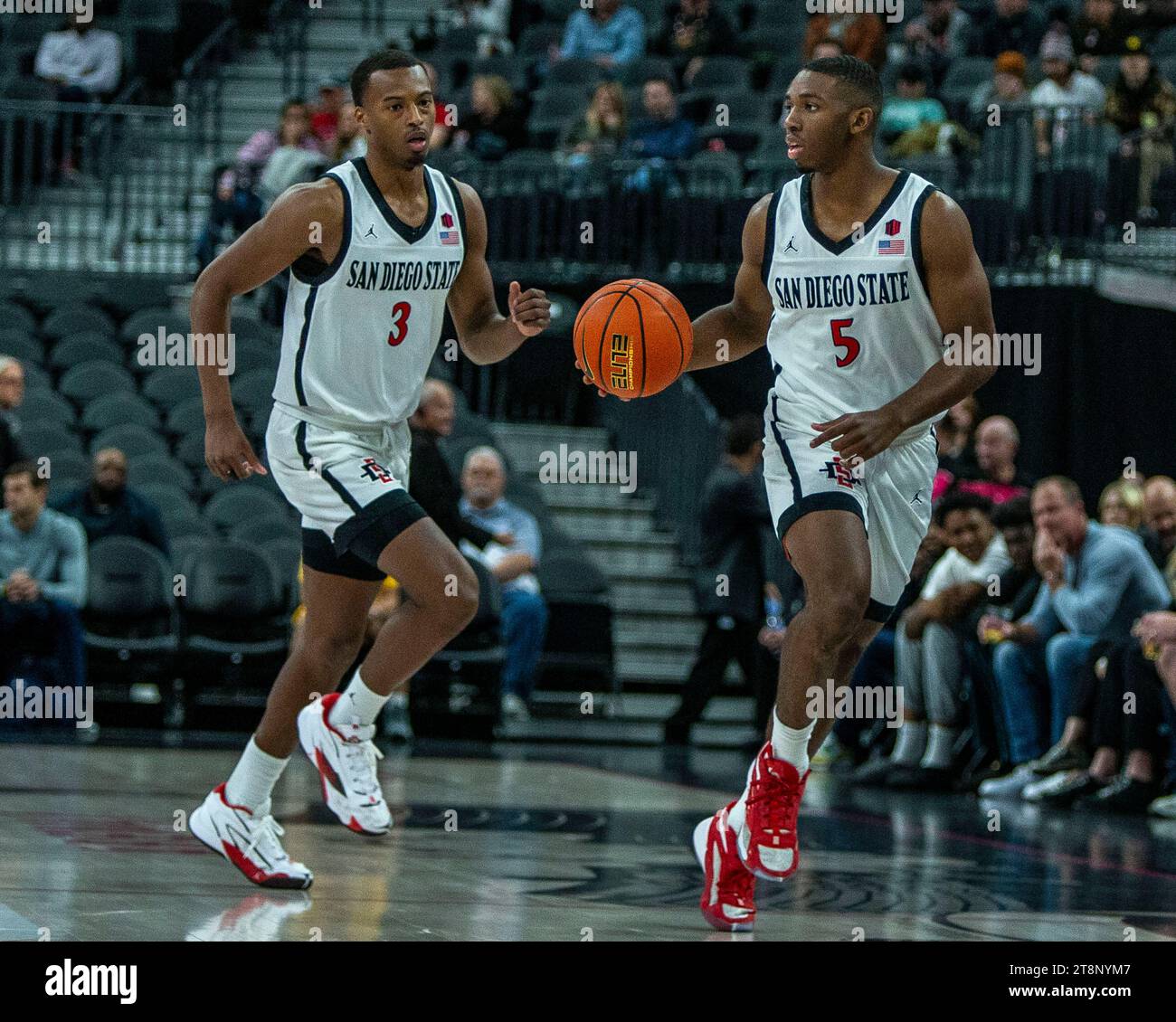 Las Vegas, USA. 19th Nov, 2023. November 19 2023 Las Vegas, NV U.S.A. San Diego State guard ...