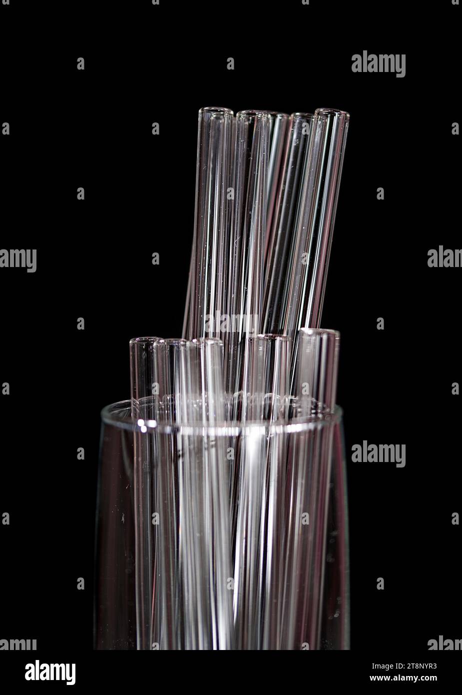 Long and short drinking straws made of glass, environmentally friendly ...