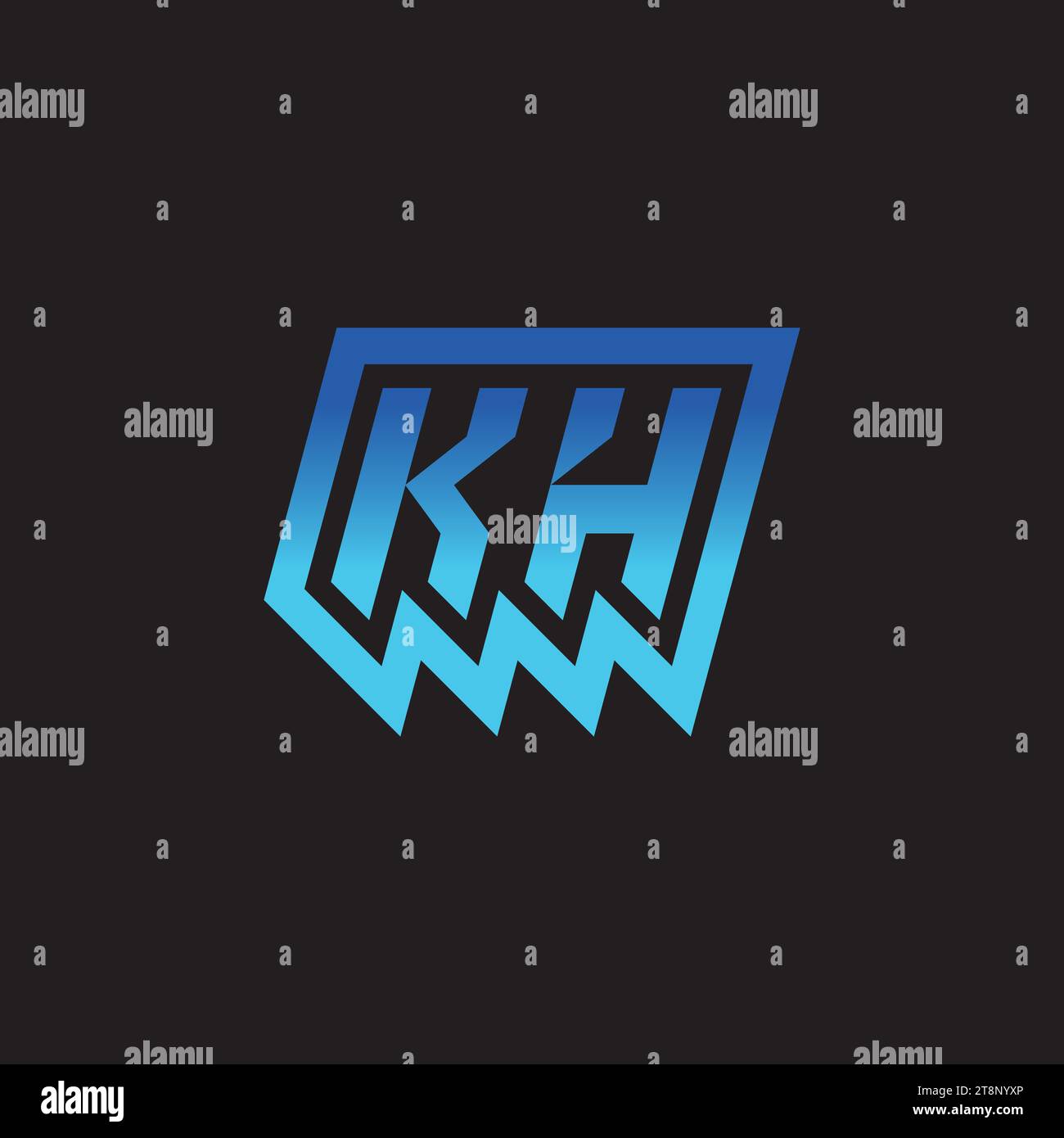 KH initial inspiration logo design esport and gaming clan ideas Stock ...