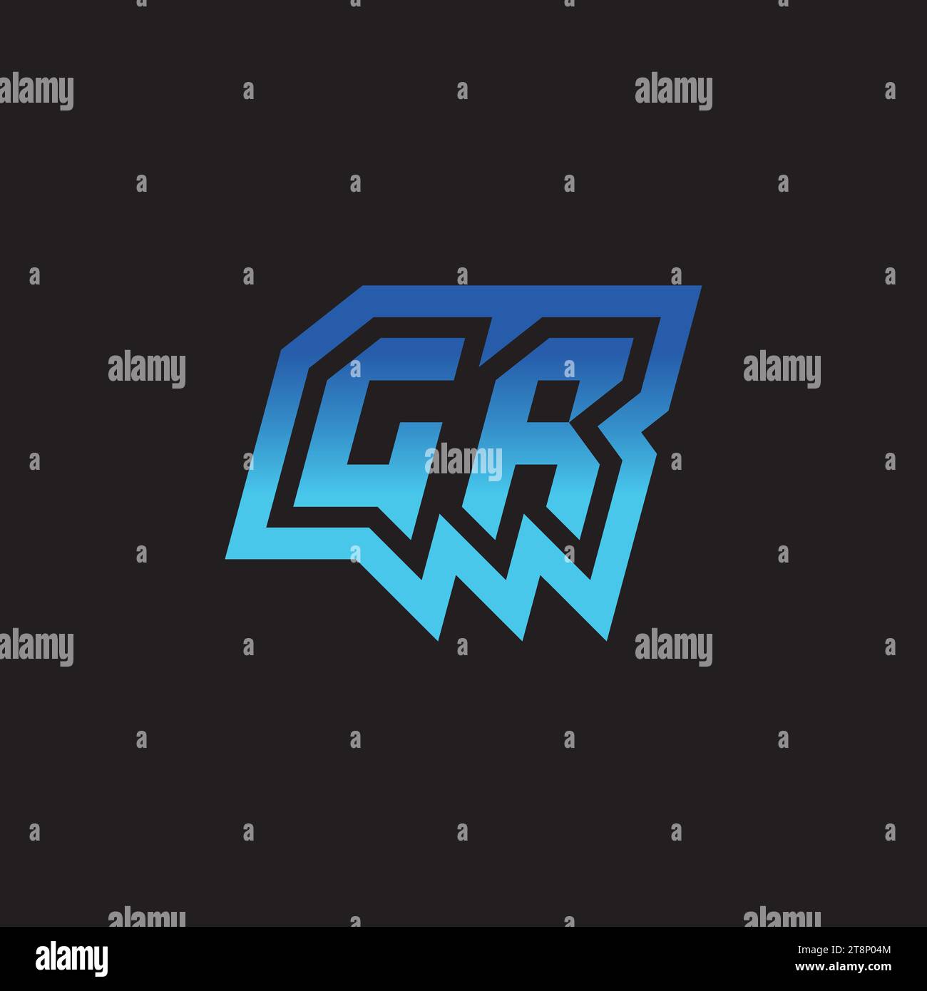 GR initial inspiration logo design esport and gaming clan ideas Stock ...