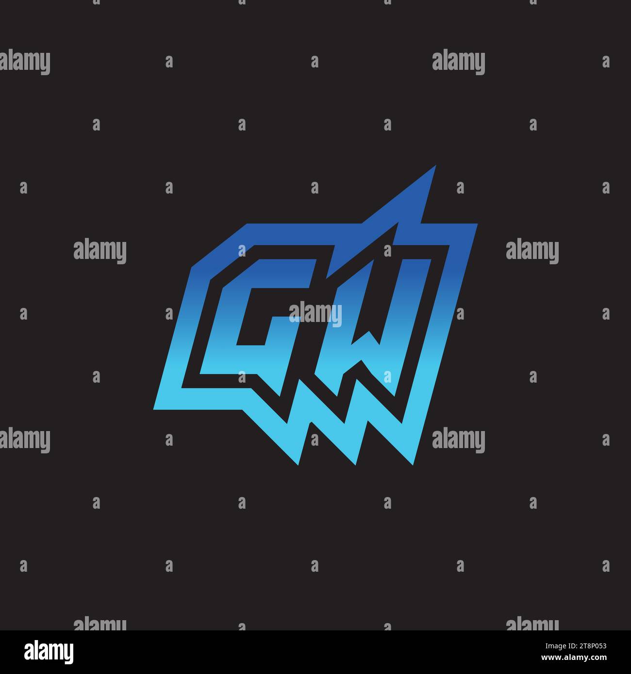 GW initial inspiration logo design esport and gaming clan ideas Stock ...