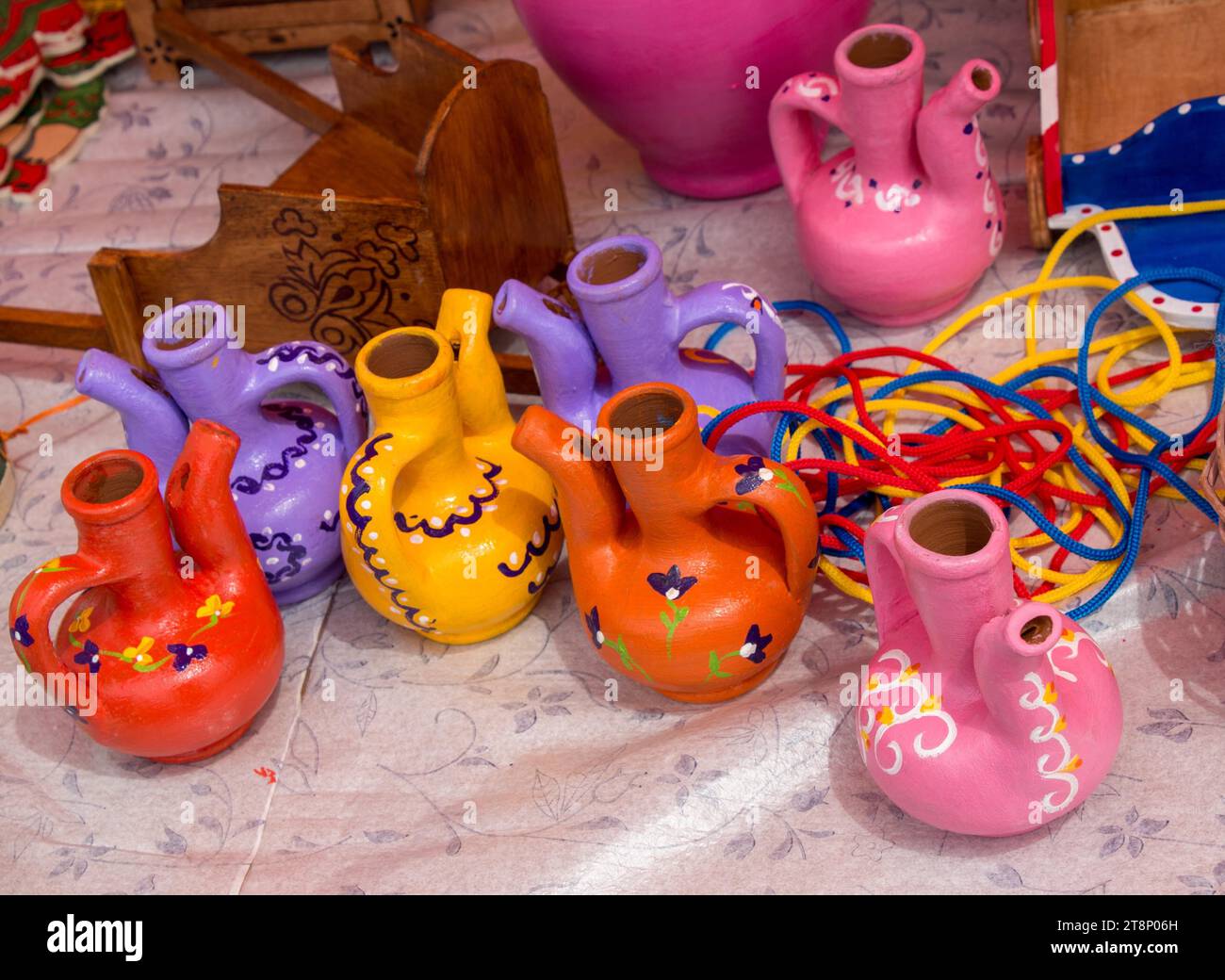 Very old style clay ewer water jar in view Stock Photo - Alamy