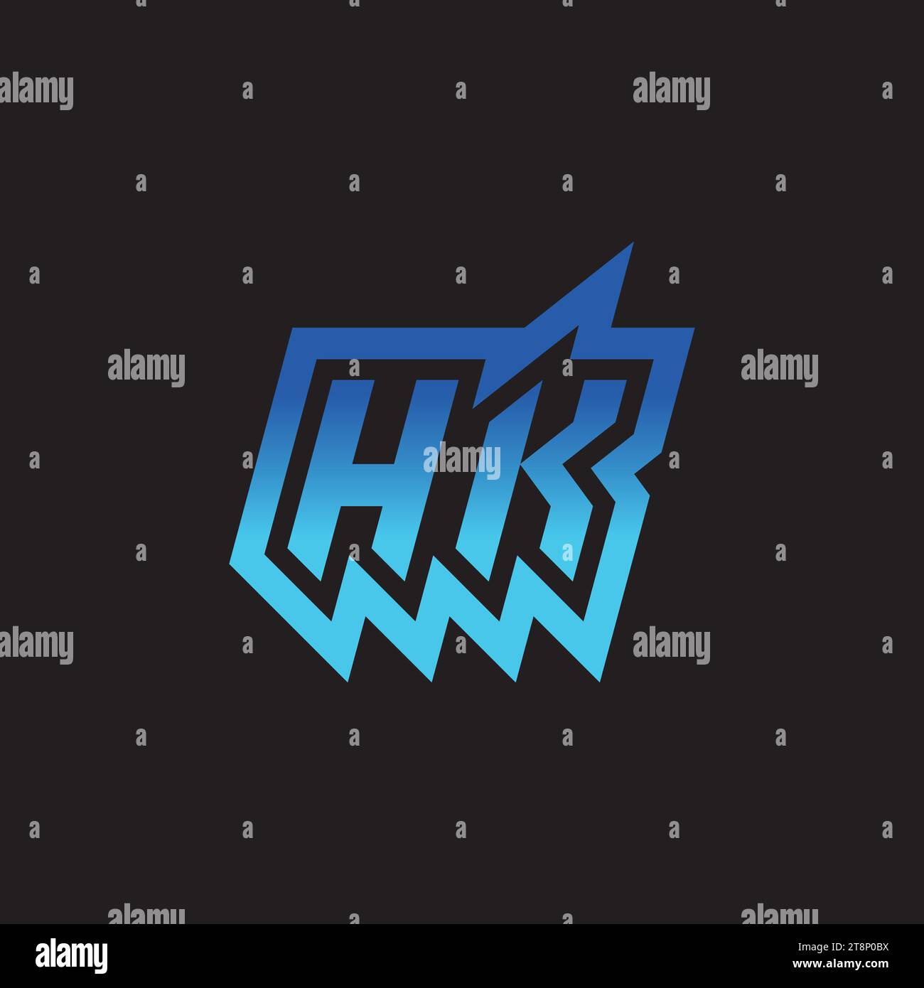 HK initial inspiration logo design esport and gaming clan ideas Stock ...