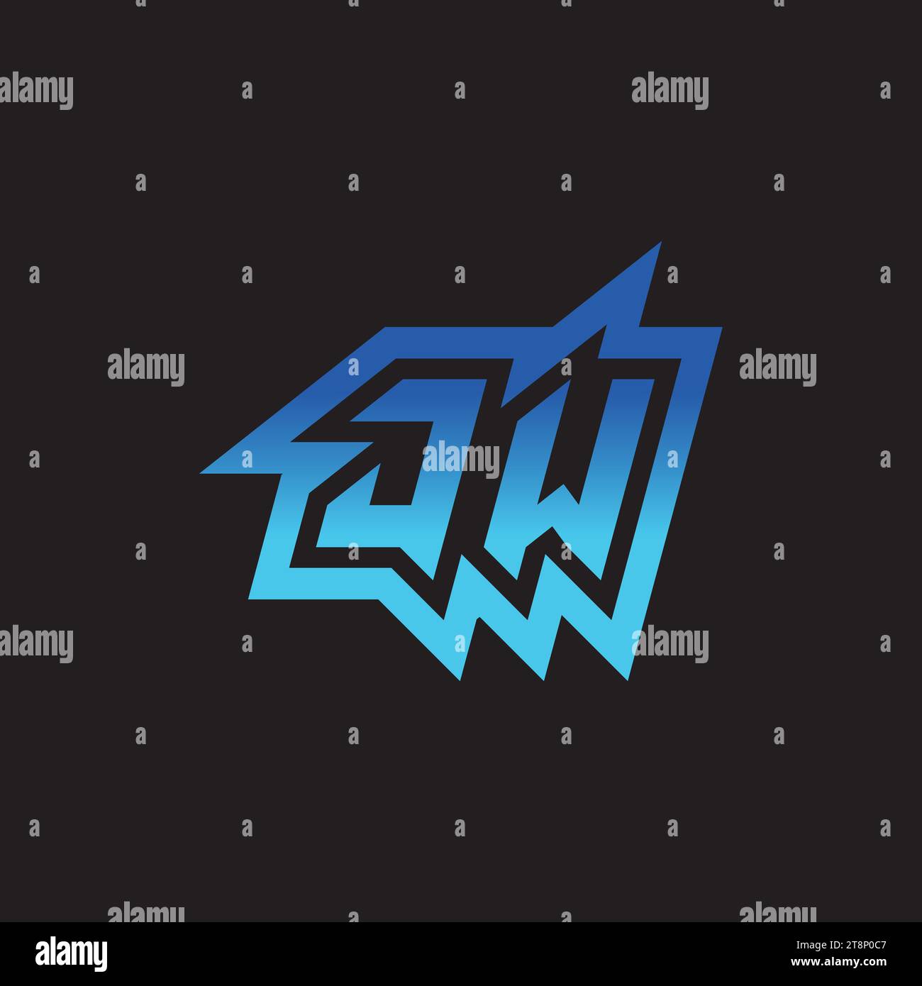 JW initial inspiration logo design esport and gaming clan ideas Stock ...