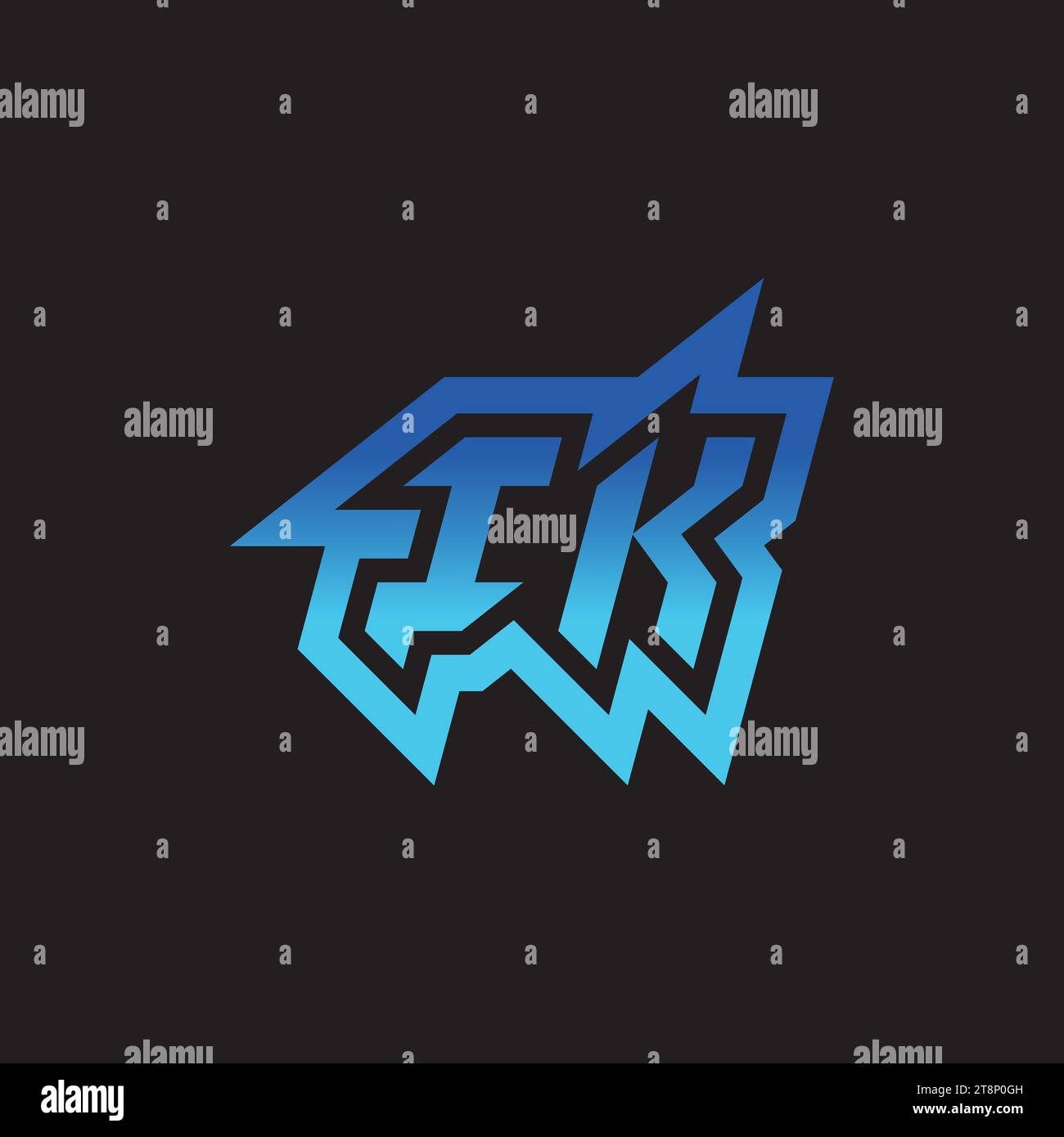 IK initial inspiration logo design esport and gaming clan ideas Stock ...