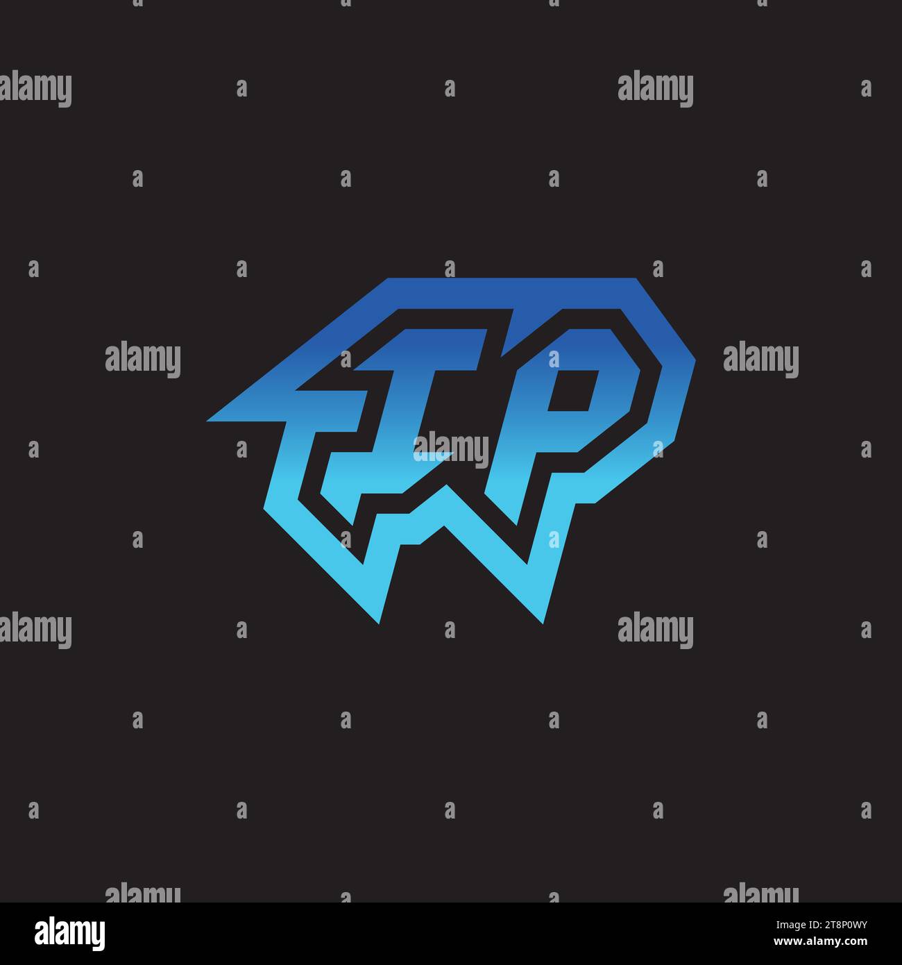 IP initial inspiration logo design esport and gaming clan ideas Stock ...
