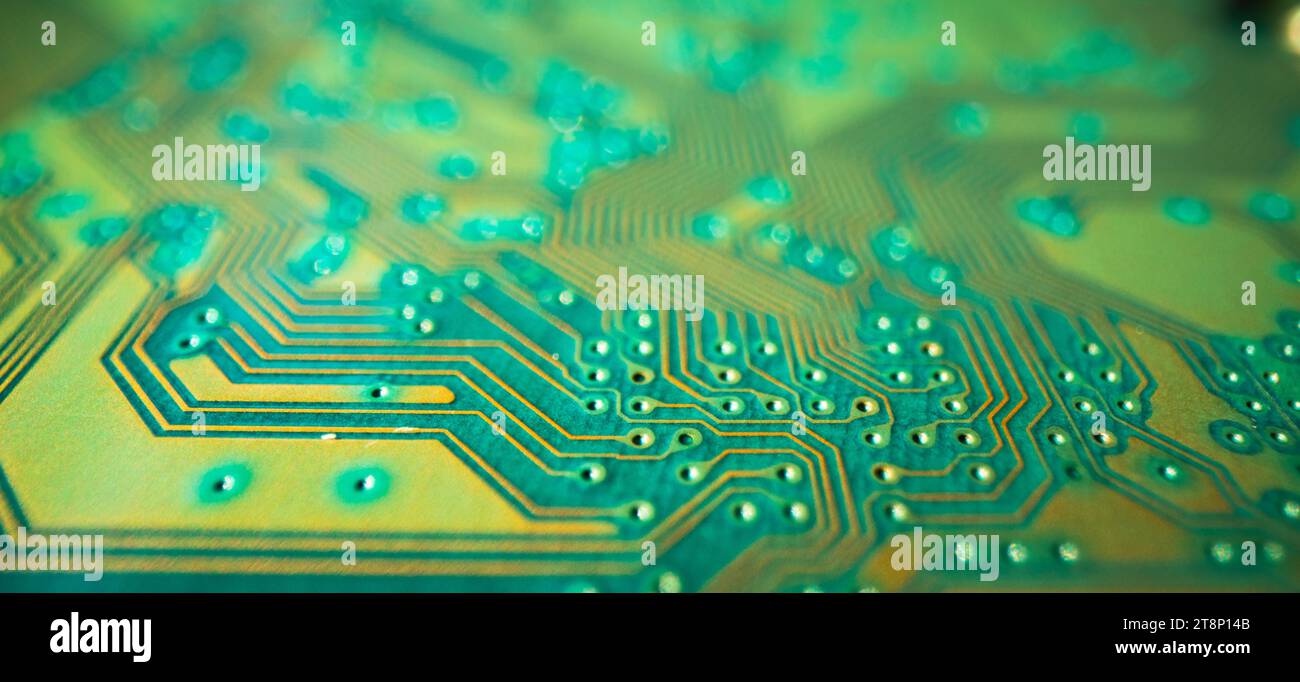 Circuit board. Technological electronic plate with roads and other ...