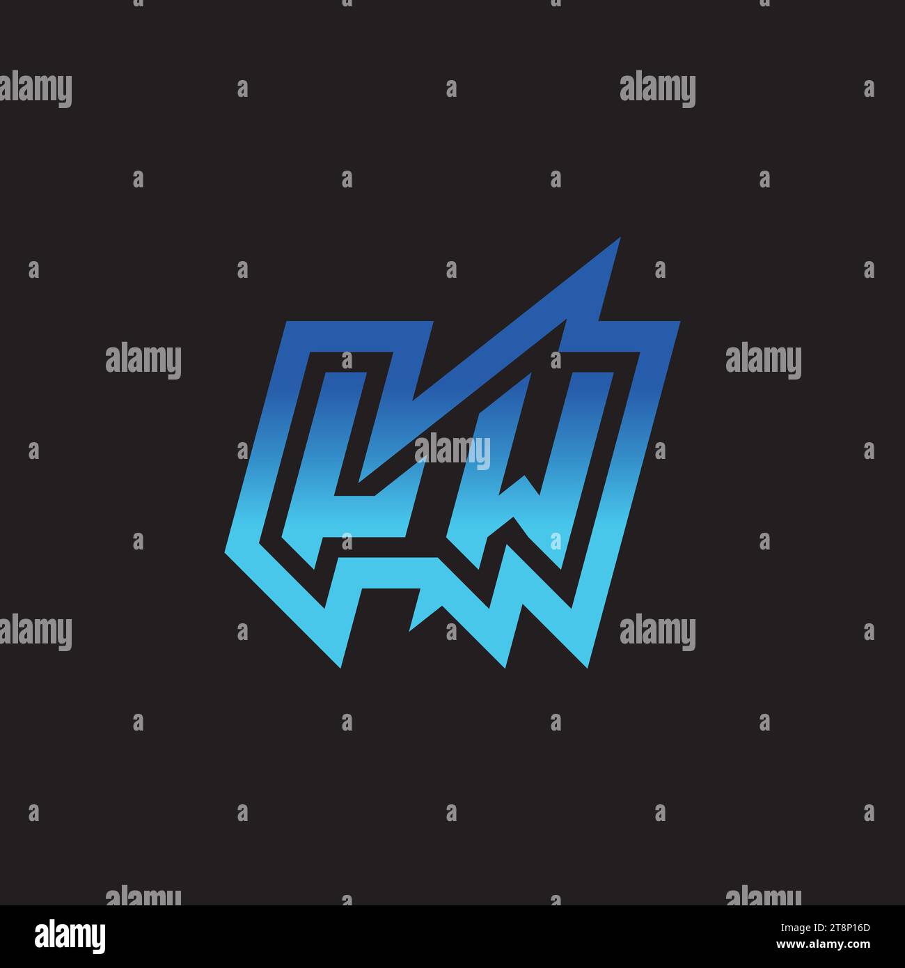 LW initial inspiration logo design esport and gaming clan ideas Stock ...