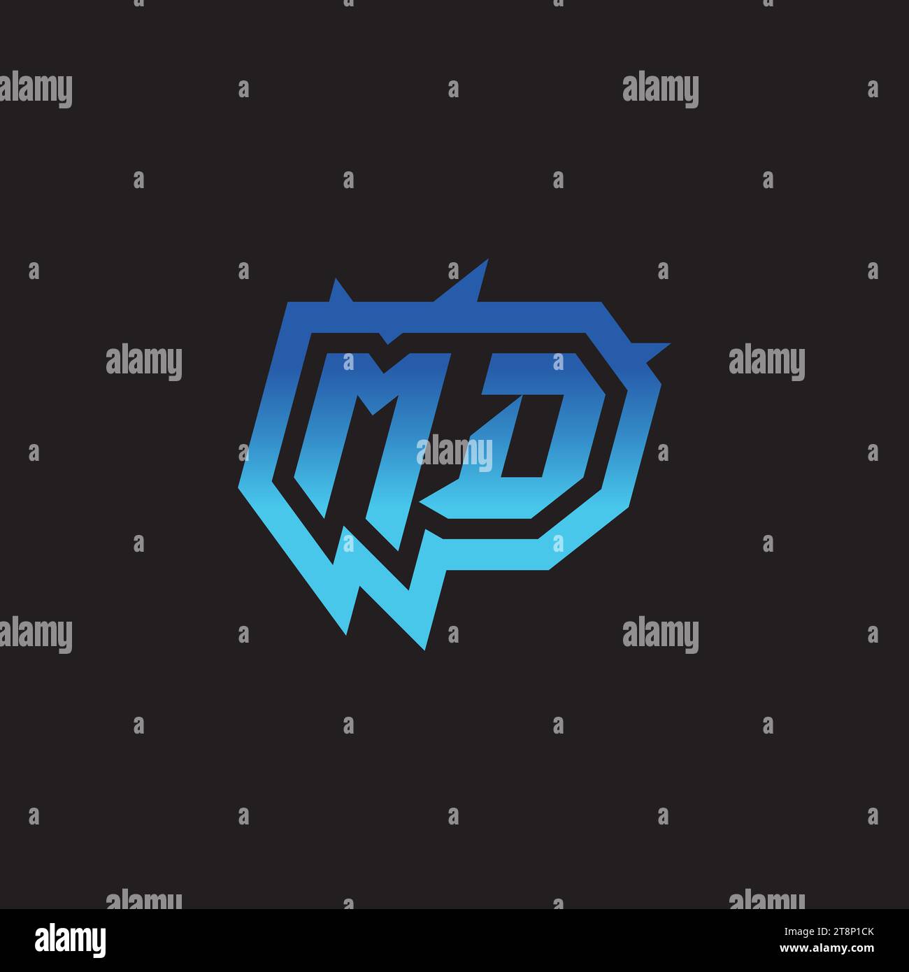 MD initial inspiration logo design esport and gaming clan ideas Stock ...