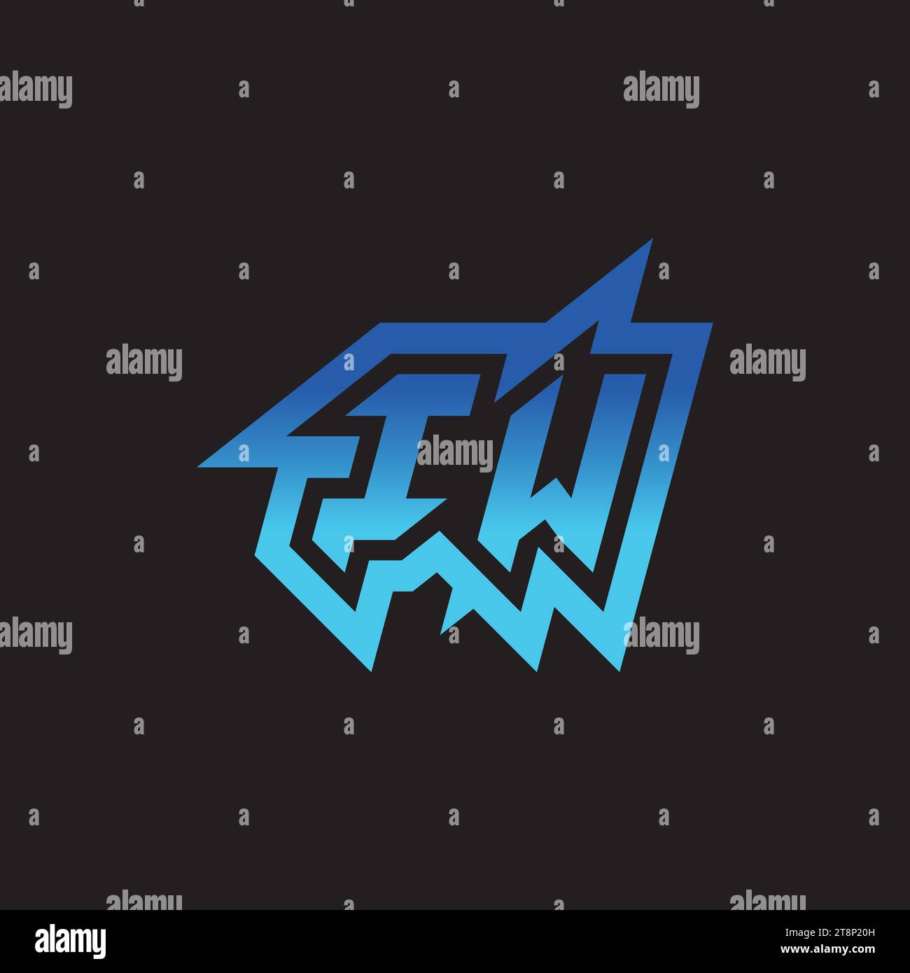 IW initial inspiration logo design esport and gaming clan ideas Stock ...