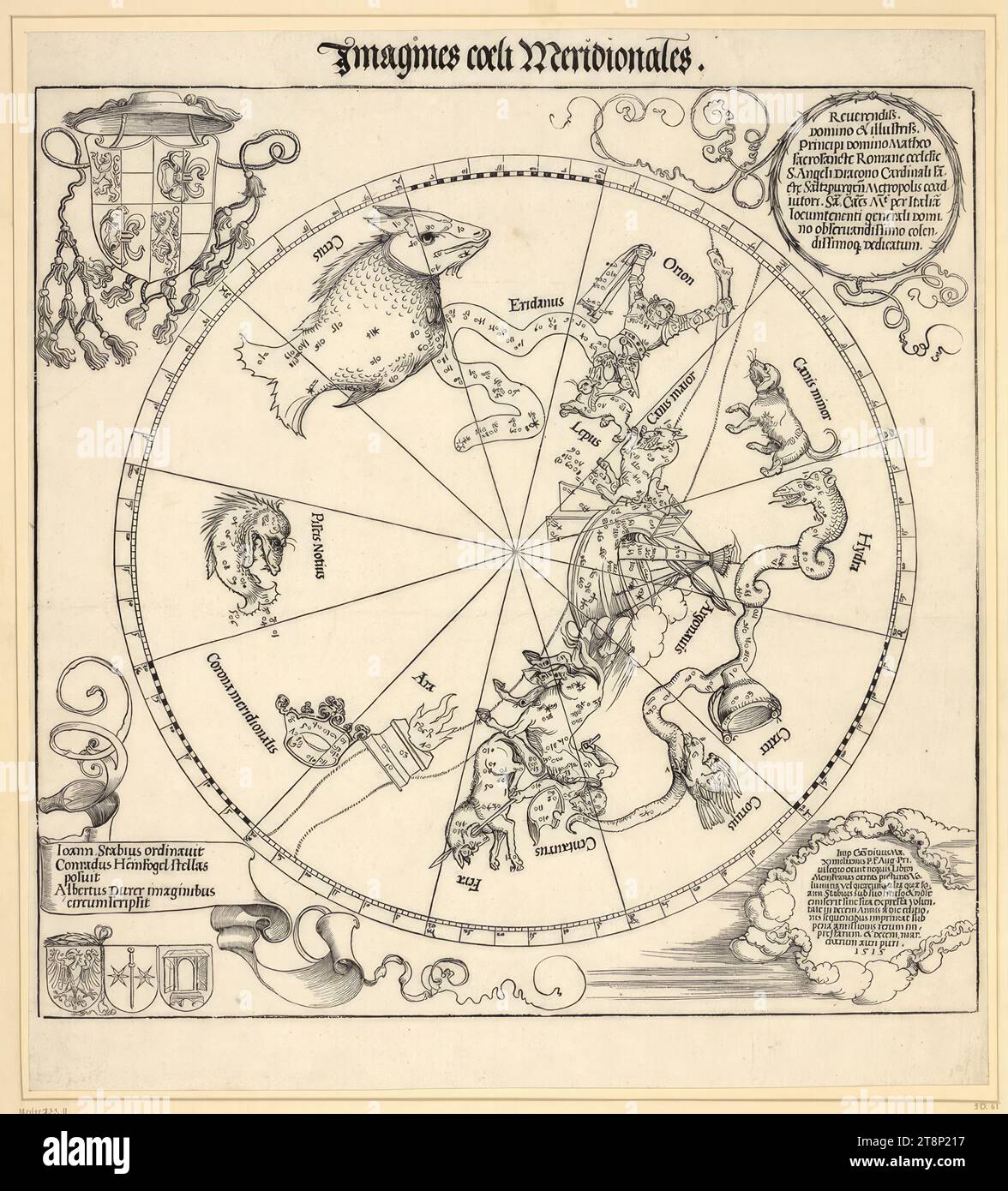 Star map, southern hemisphere, Albrecht Dürer (Nuremberg 1471 - 1528 ...