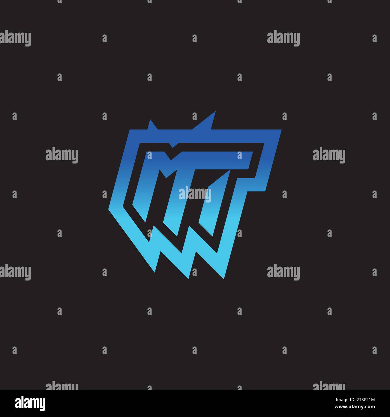 MT initial inspiration logo design esport and gaming clan ideas Stock ...
