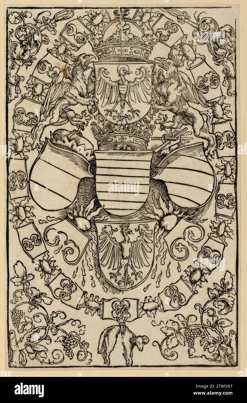 The coat of arms of Maximilian I as Roman king (woodcut for Bridget of ...