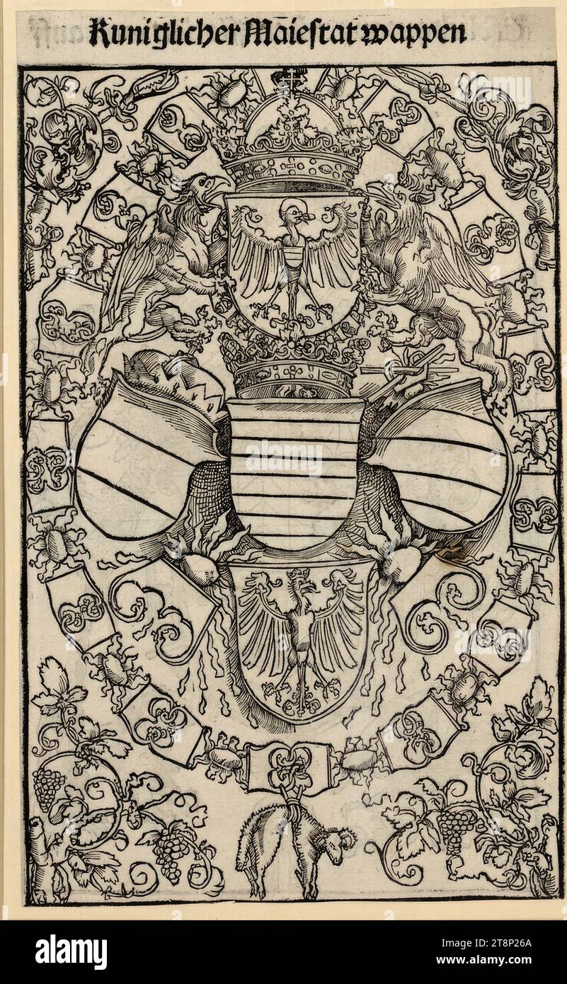 The coat of arms of Maximilian I as Roman king (woodcut for Bridget of ...
