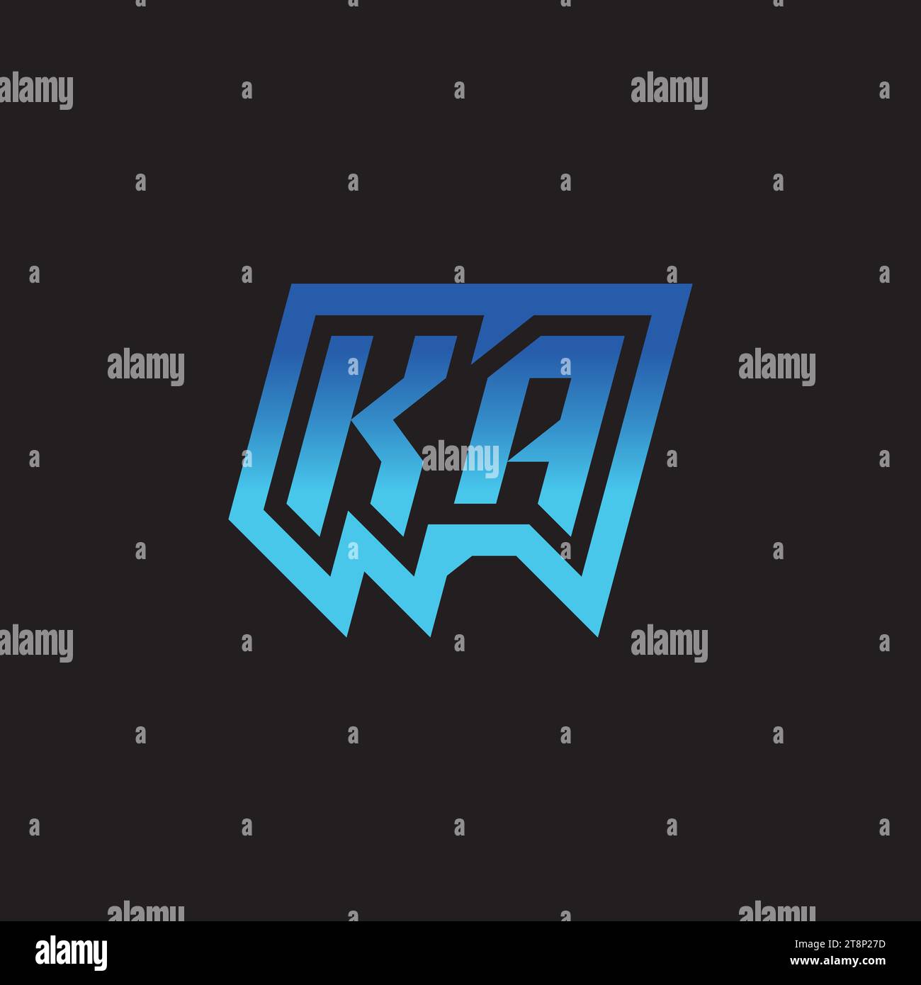 KA initial inspiration logo design esport and gaming clan ideas Stock ...