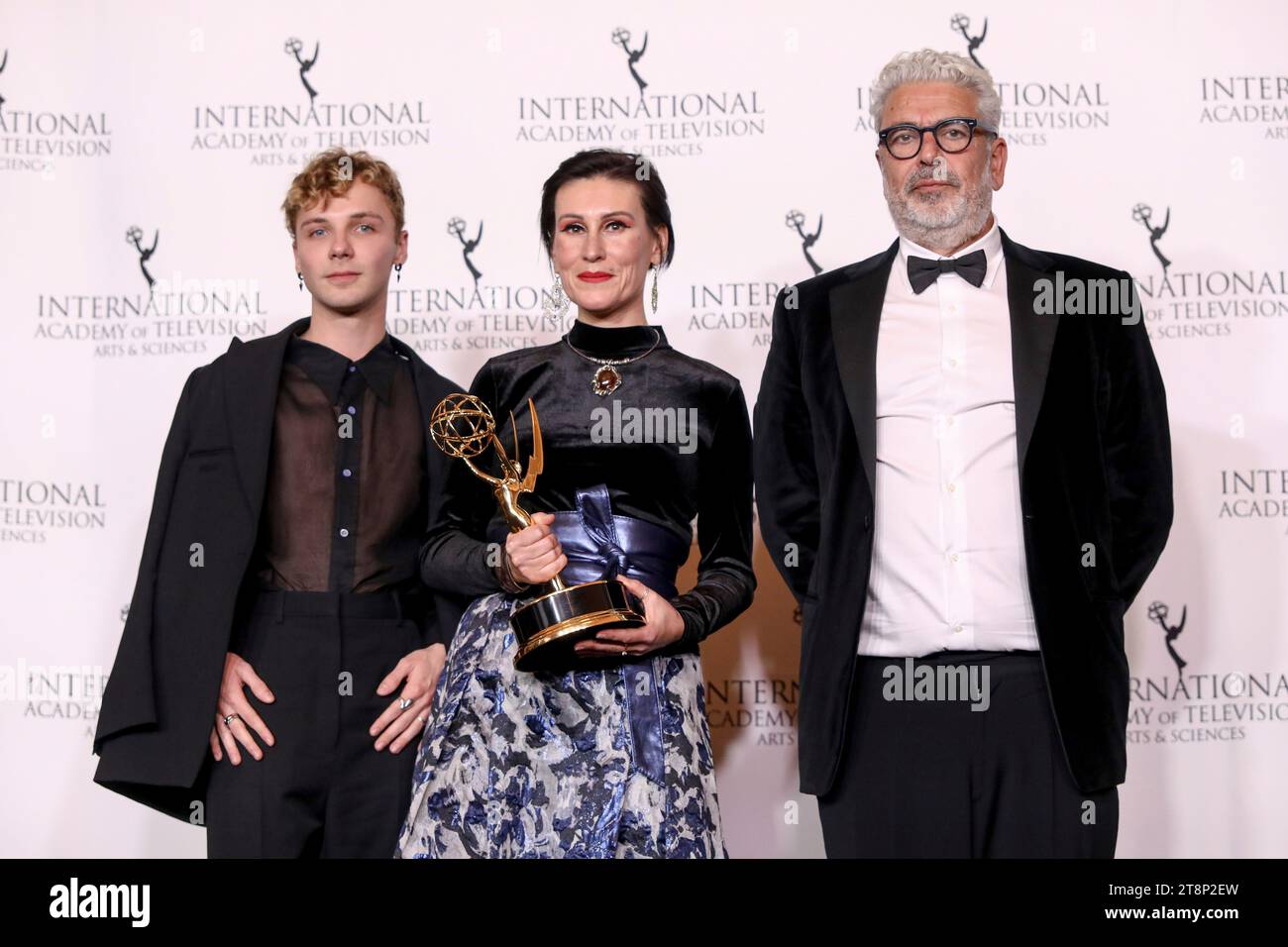 Jeremy Gillet, from left, Ovidie and Marc Berdugo pose in the press ...