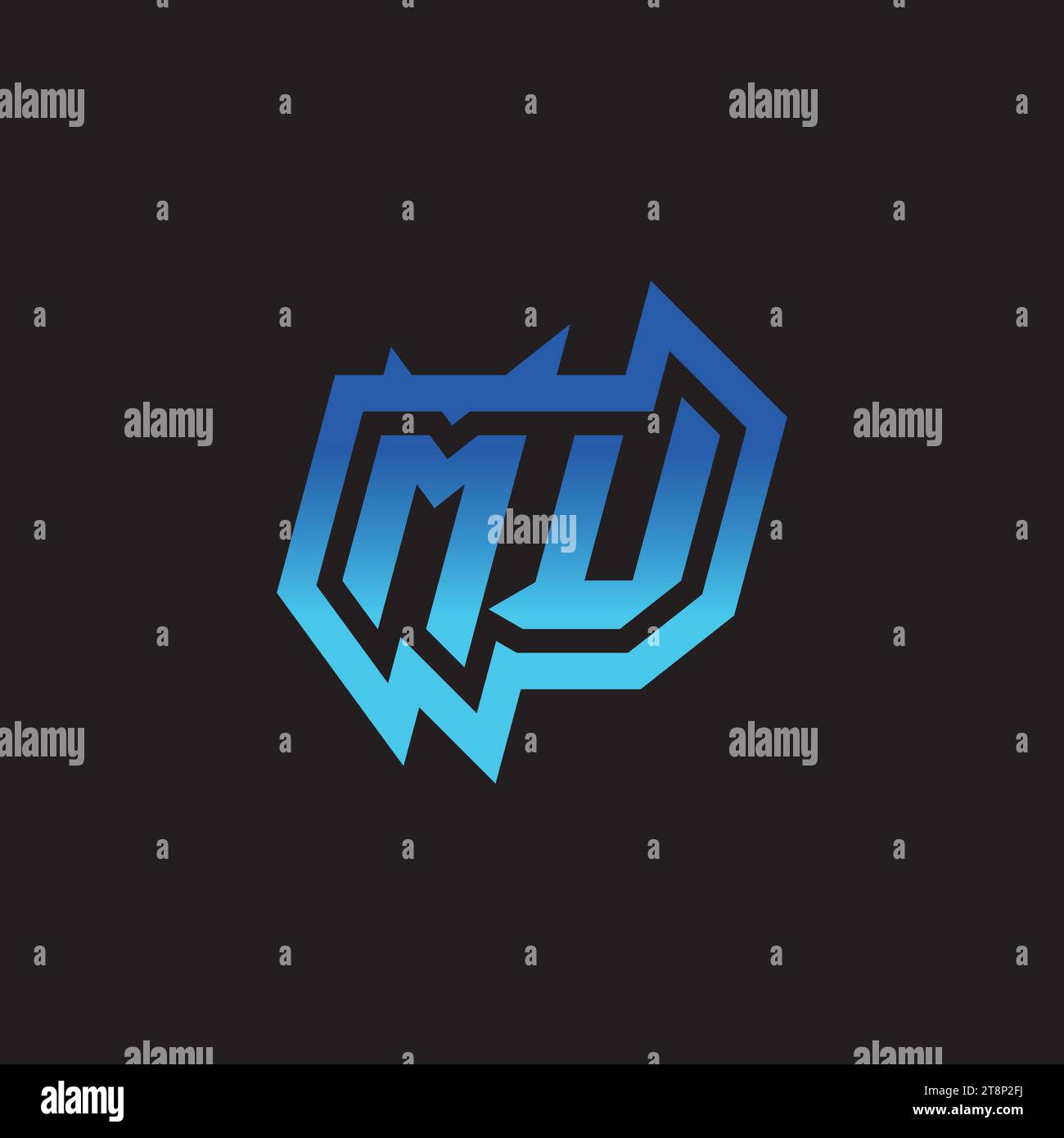 MU initial inspiration logo design esport and gaming clan ideas Stock ...