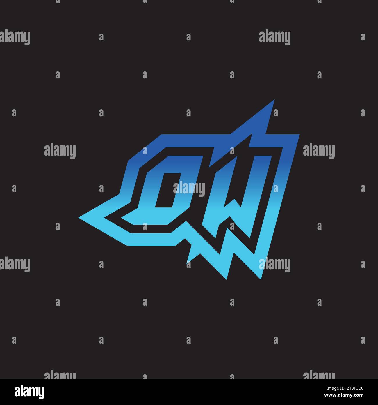 OW initial inspiration logo design esport and gaming clan ideas Stock ...