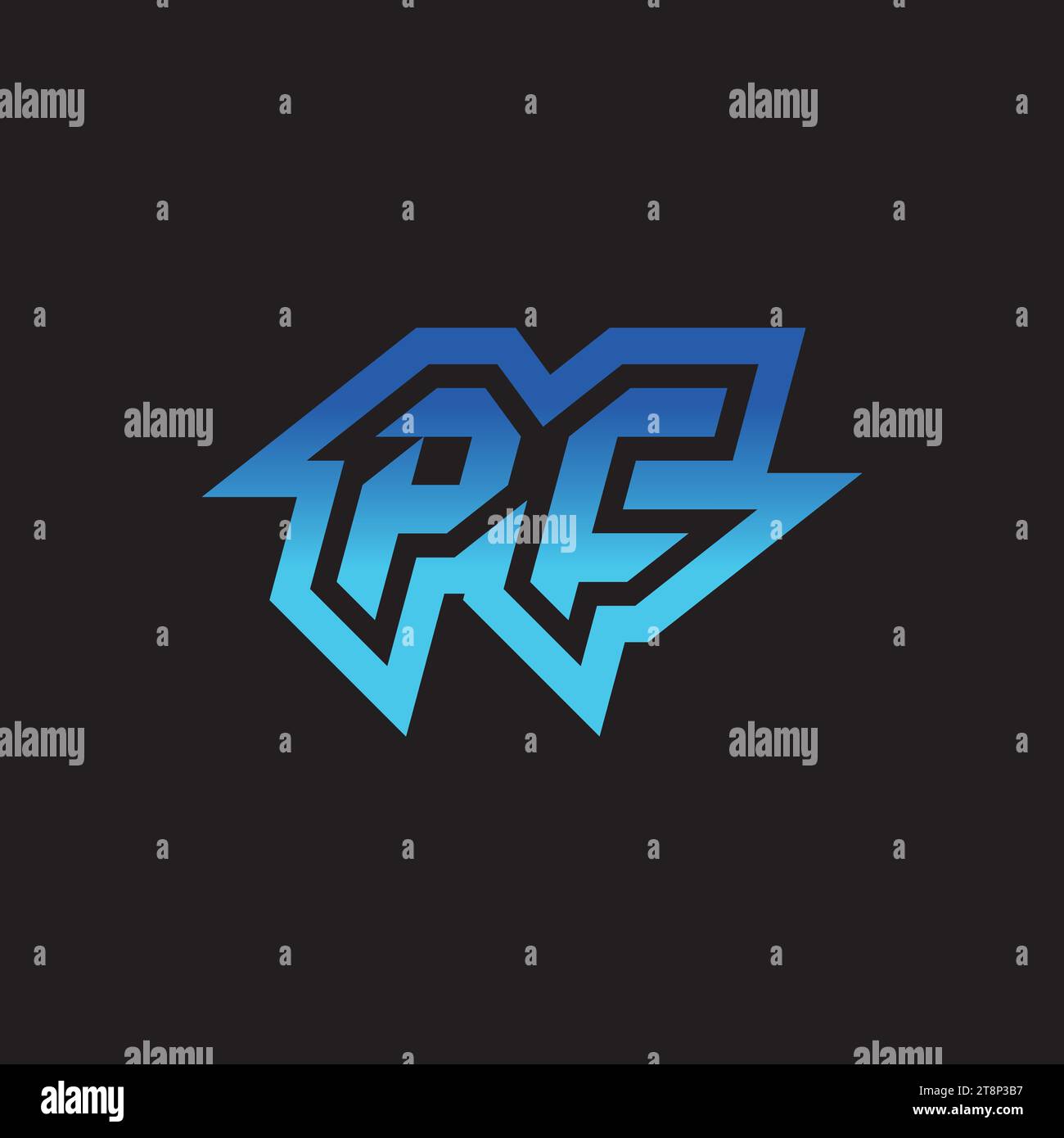PC initial inspiration logo design esport and gaming clan ideas Stock ...