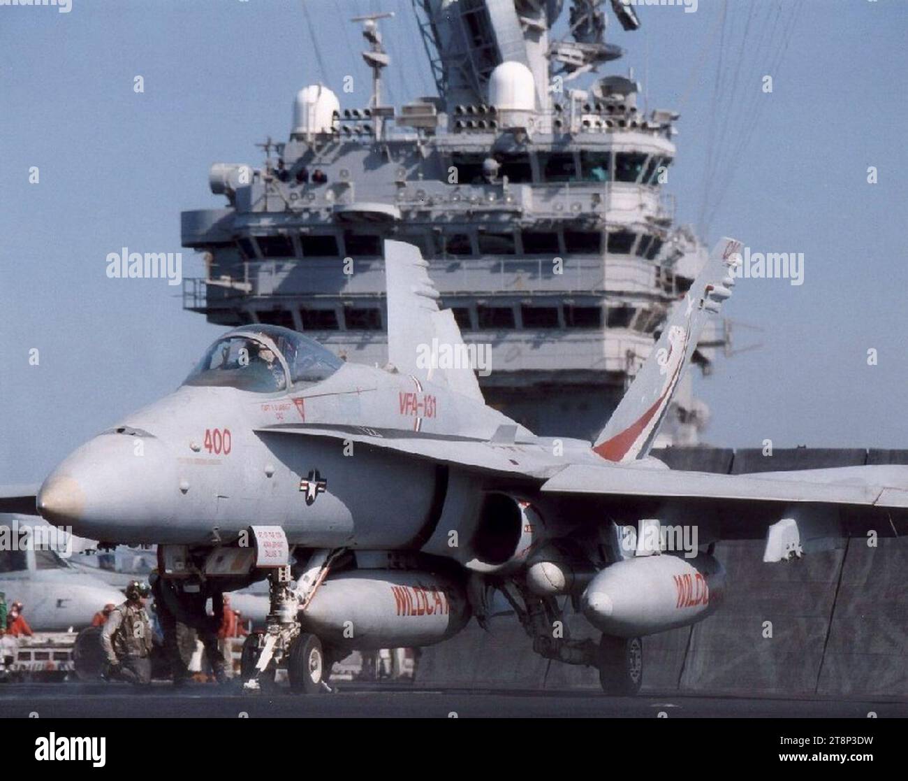 VFA131 Hornet aboard aircraft carrier front view Stock Photo - Alamy