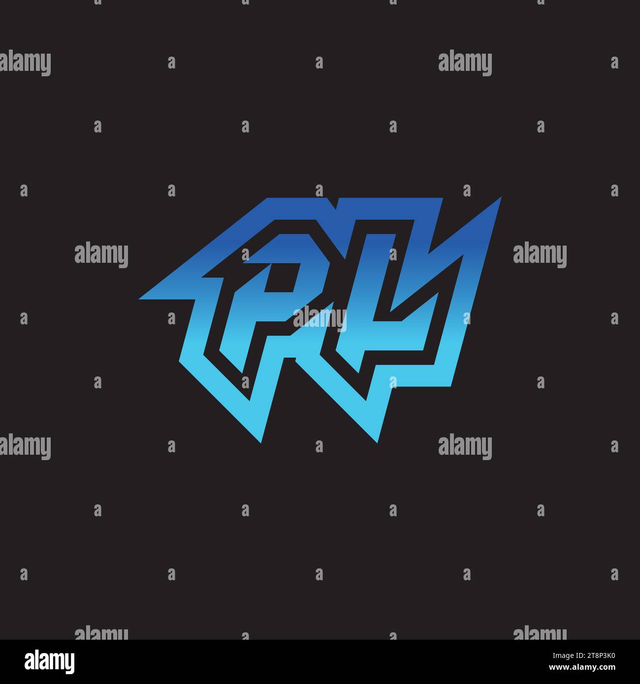 PL initial inspiration logo design esport and gaming clan ideas Stock ...