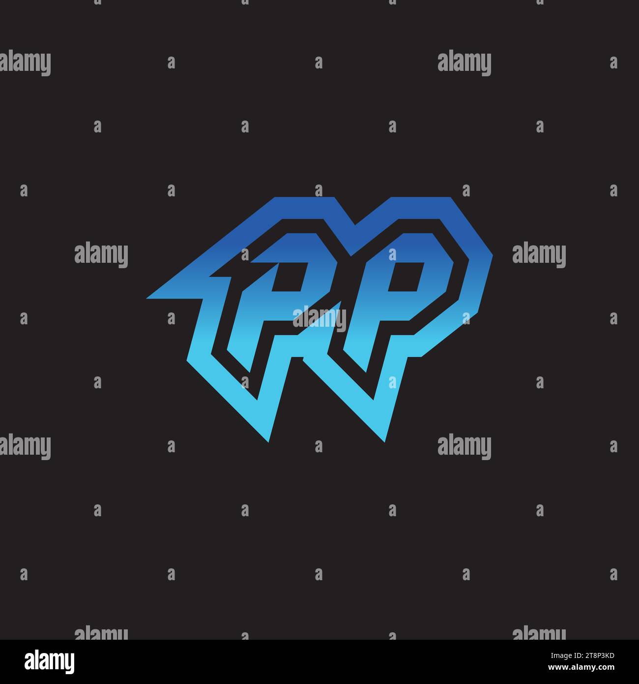 PP initial inspiration logo design esport and gaming clan ideas Stock ...